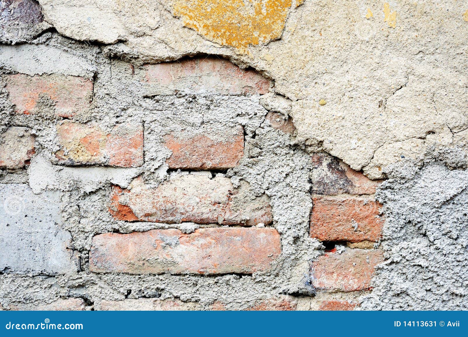 Oude Gepleisterde Bakstenen Muur Stock Afbeelding - Image of detail ...