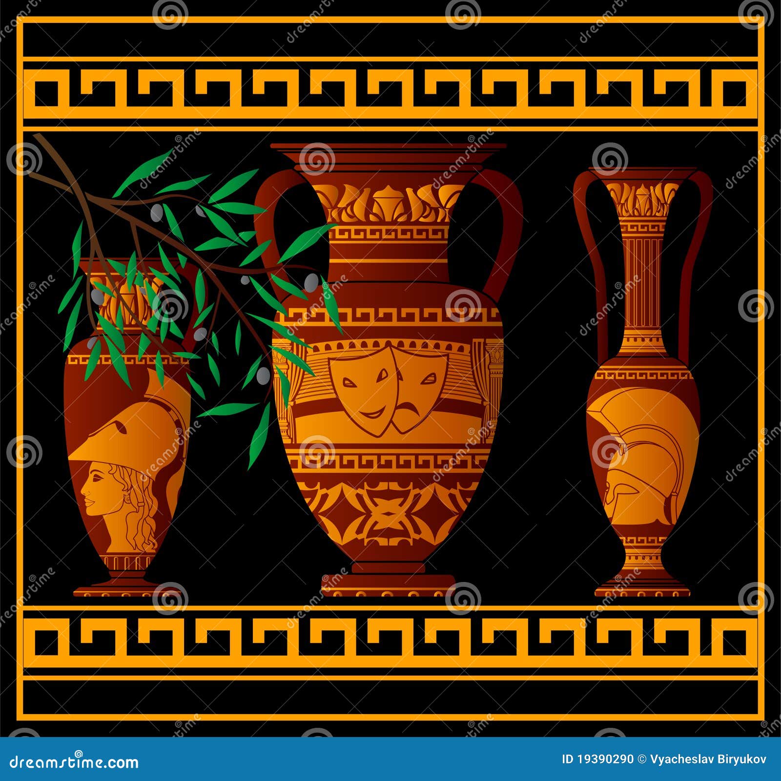 Oude Griekse Amfora En Kruiken Vector Illustratie - Illustration of ...