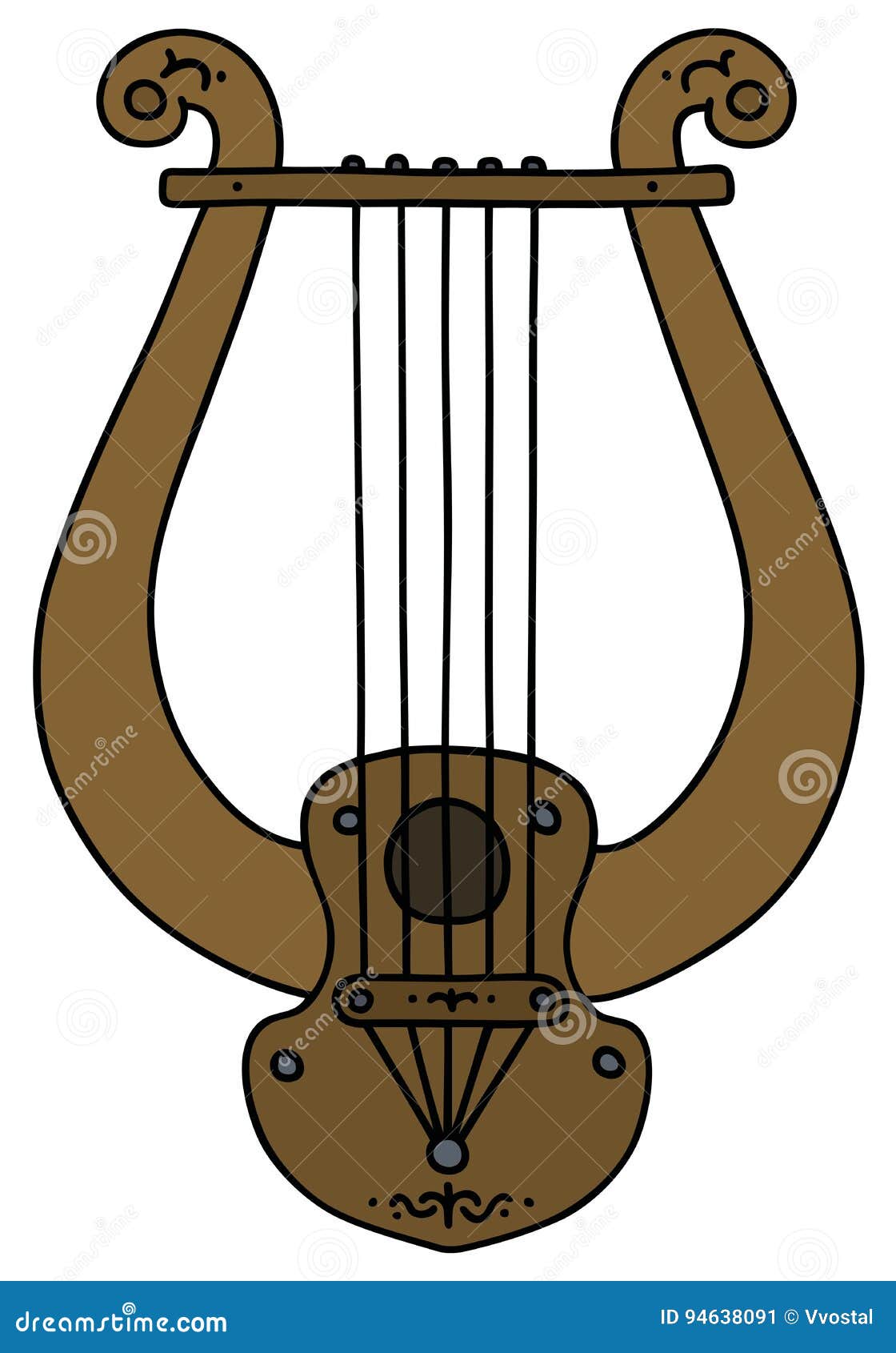 Oude Griekse lier vector illustratie. Illustration of retro - 94638091