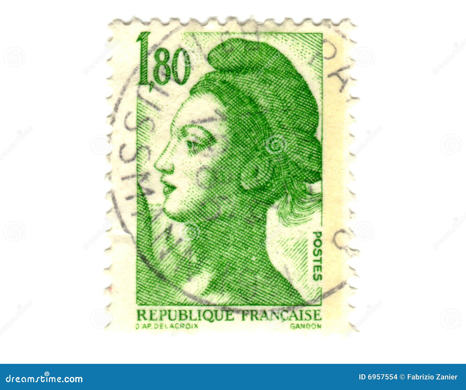 Oude groene Franse zegel redactionele stock afbeelding. Image of grunge ...