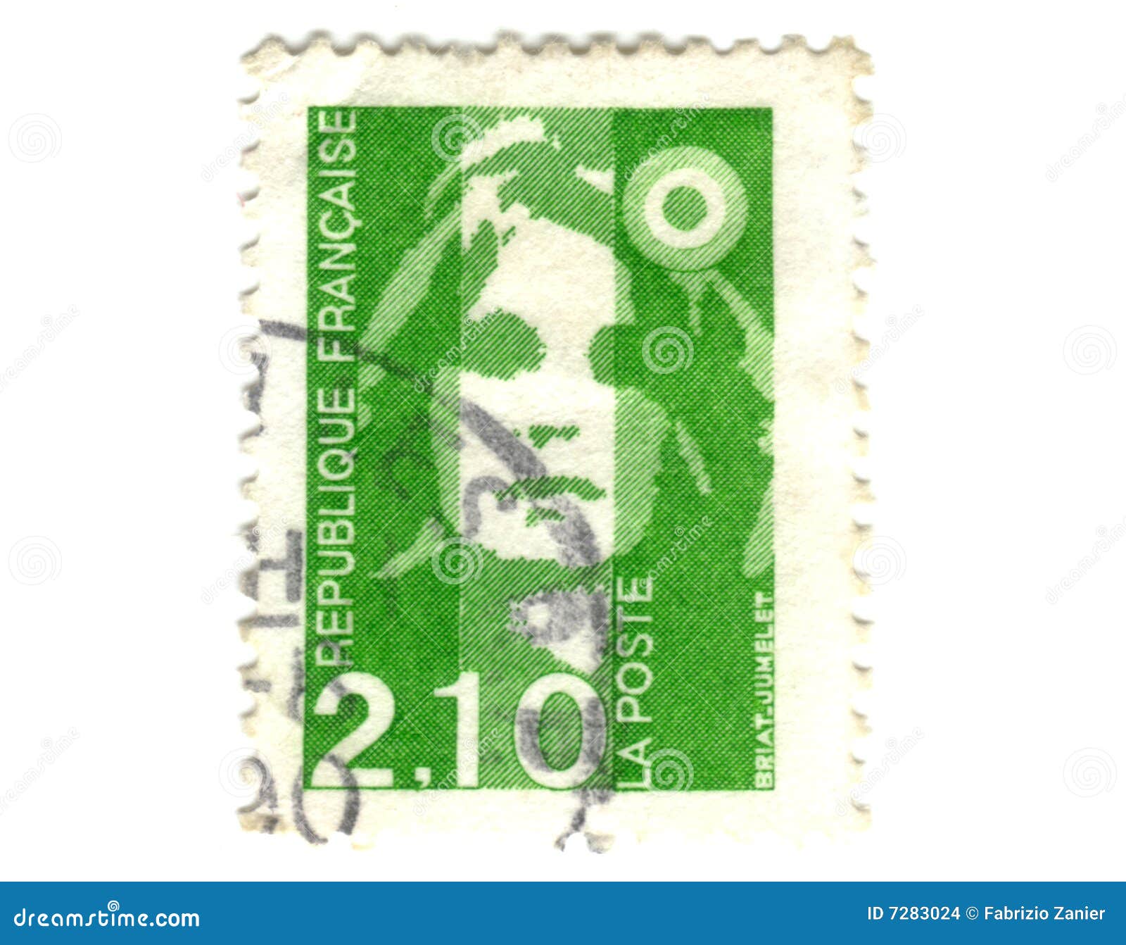 Oude groene Franse zegel redactionele stock afbeelding. Image of port ...