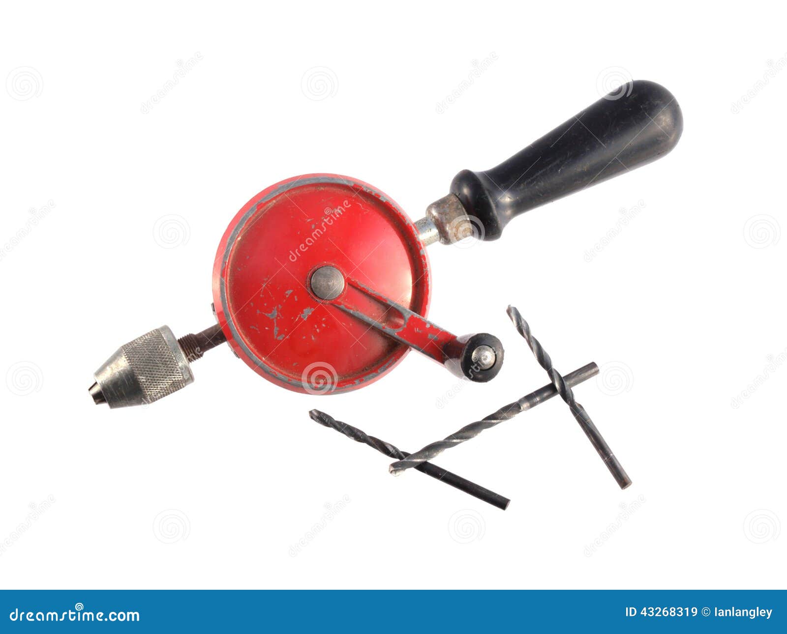 Oude Handboor Op Een Witte Achtergrond Stock Afbeelding - Image of huis ...