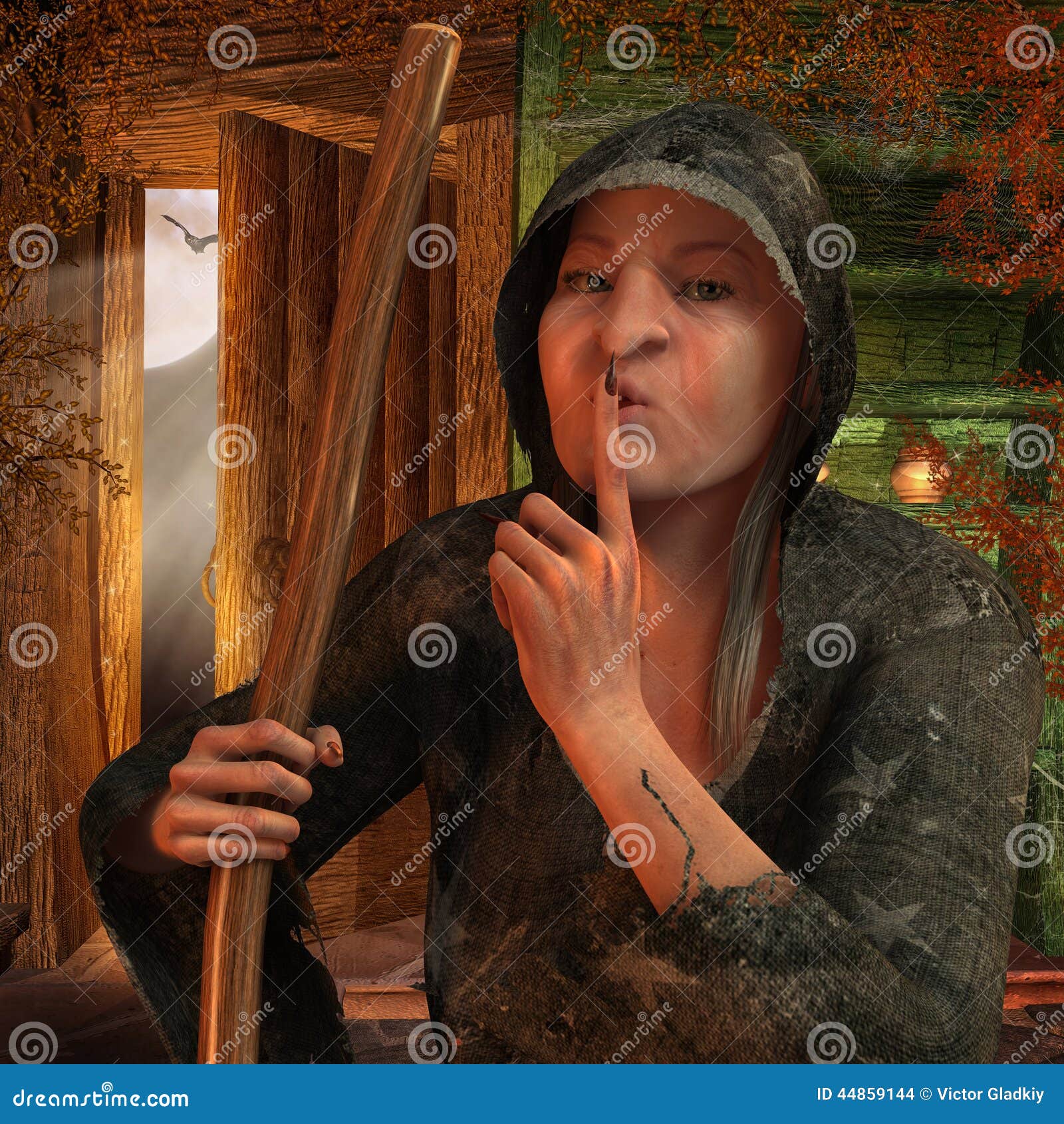 Oude Heks stock illustratie. Illustration of duisternis - 44859144