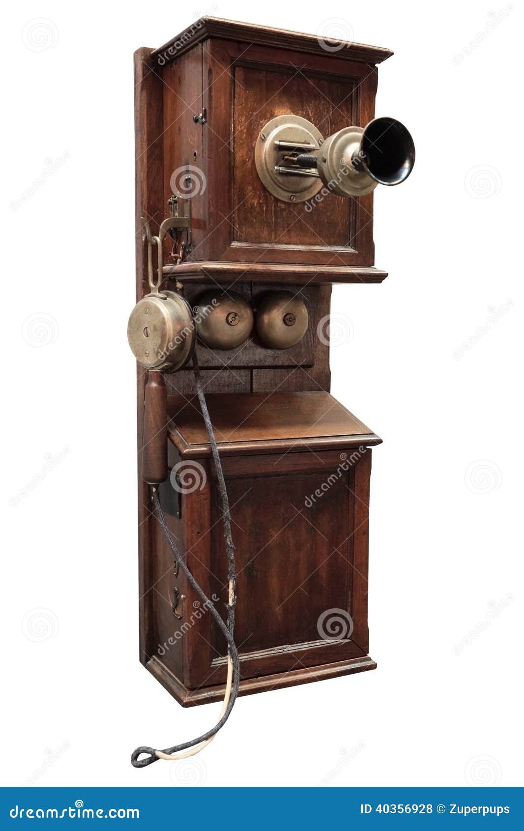 Oude houten telefoon stock foto. Image of antiquiteit - 40356928