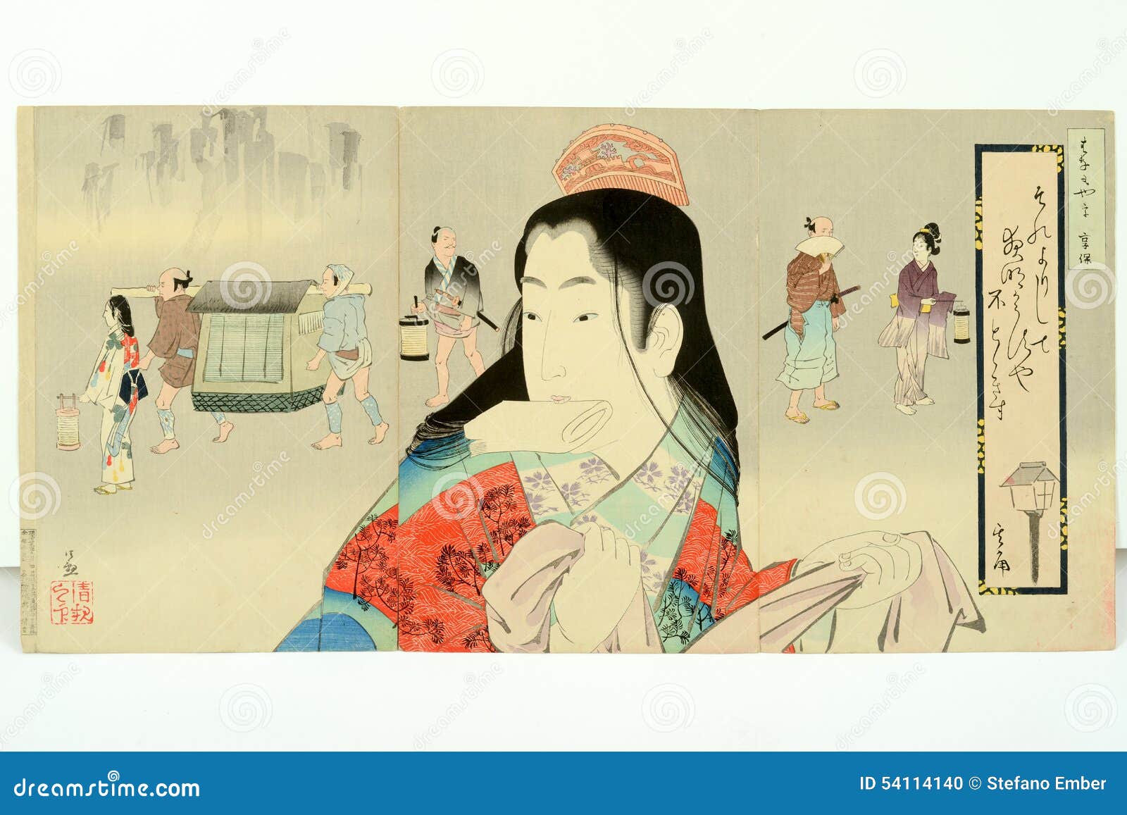 Oude Japanse schilderijen stock foto. Image of wens, mooi - 54114140