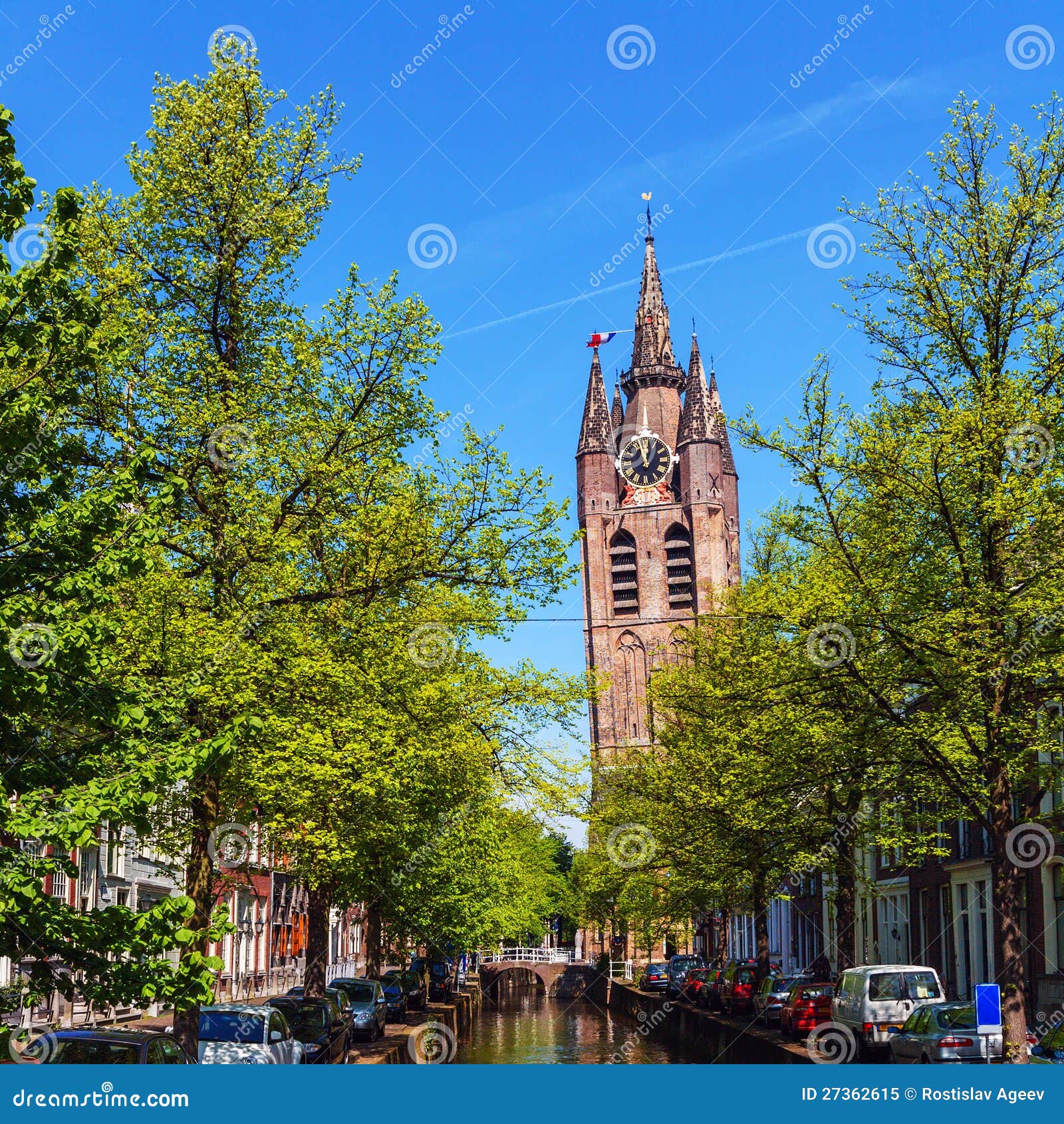 Oude Kerk (Old Church), Delft, Holland Stock Image - Image of culture ...