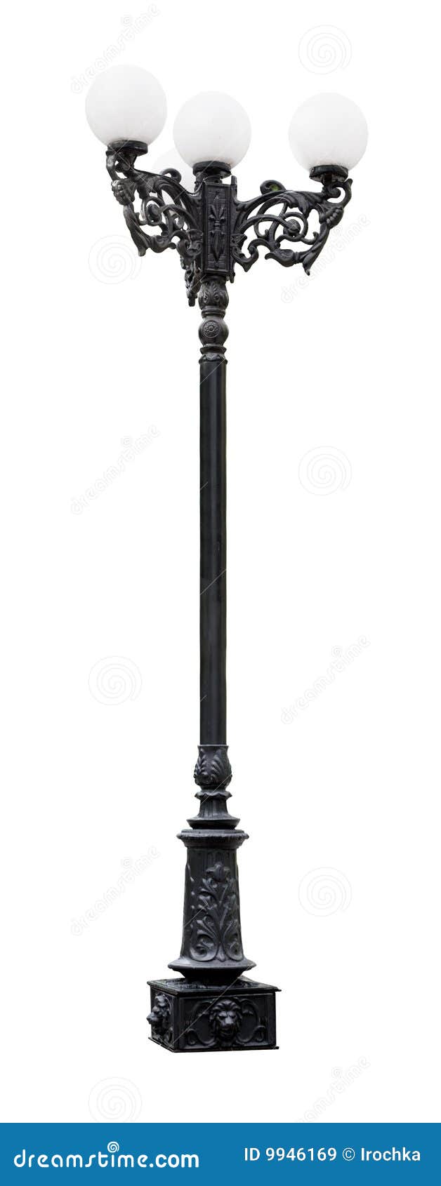 Oude lantaarnpaal stock afbeelding. Image of ijzer, straat - 9946169