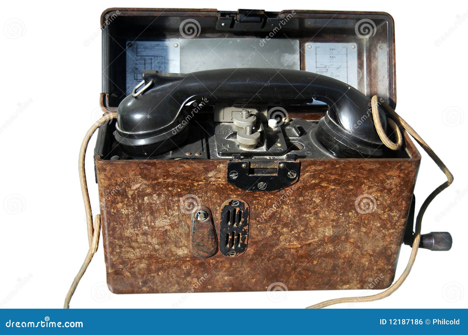 Oude Leger Draagbare Telefoon Stock Foto - Image of antwoord, aantal ...