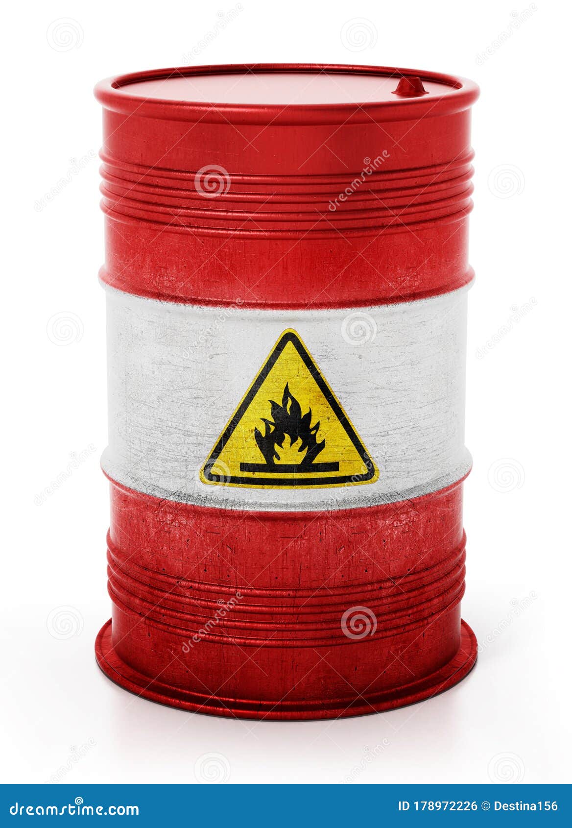 Oude Loop Met Ontvlambaar Symbool Geïsoleerd Op Witte Achtergrond 3d ...