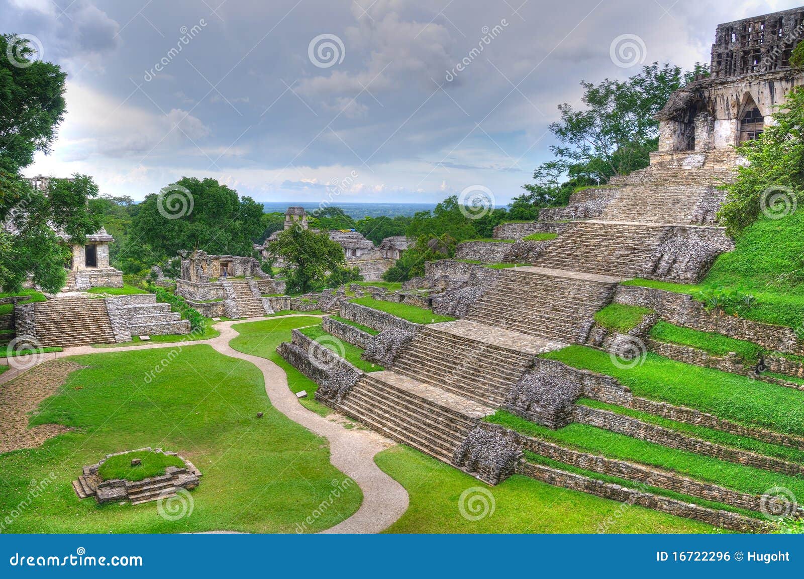 Oude Maya Van Palenque Tempels, Mexico Stock Foto - Image of stad ...