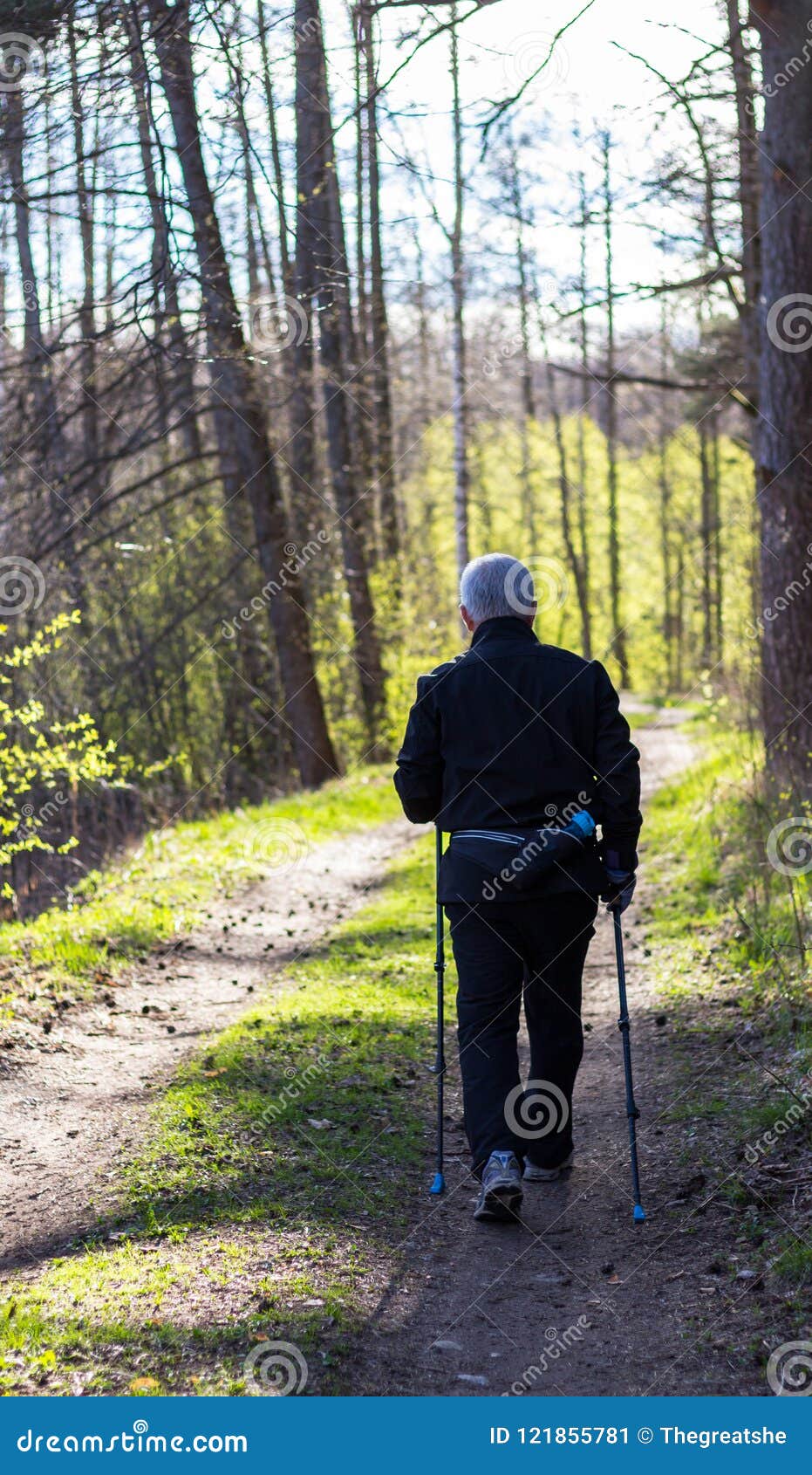 Oude Mens Die Het Noordse Lopen Doen Stock Afbeelding - Image of gezond ...