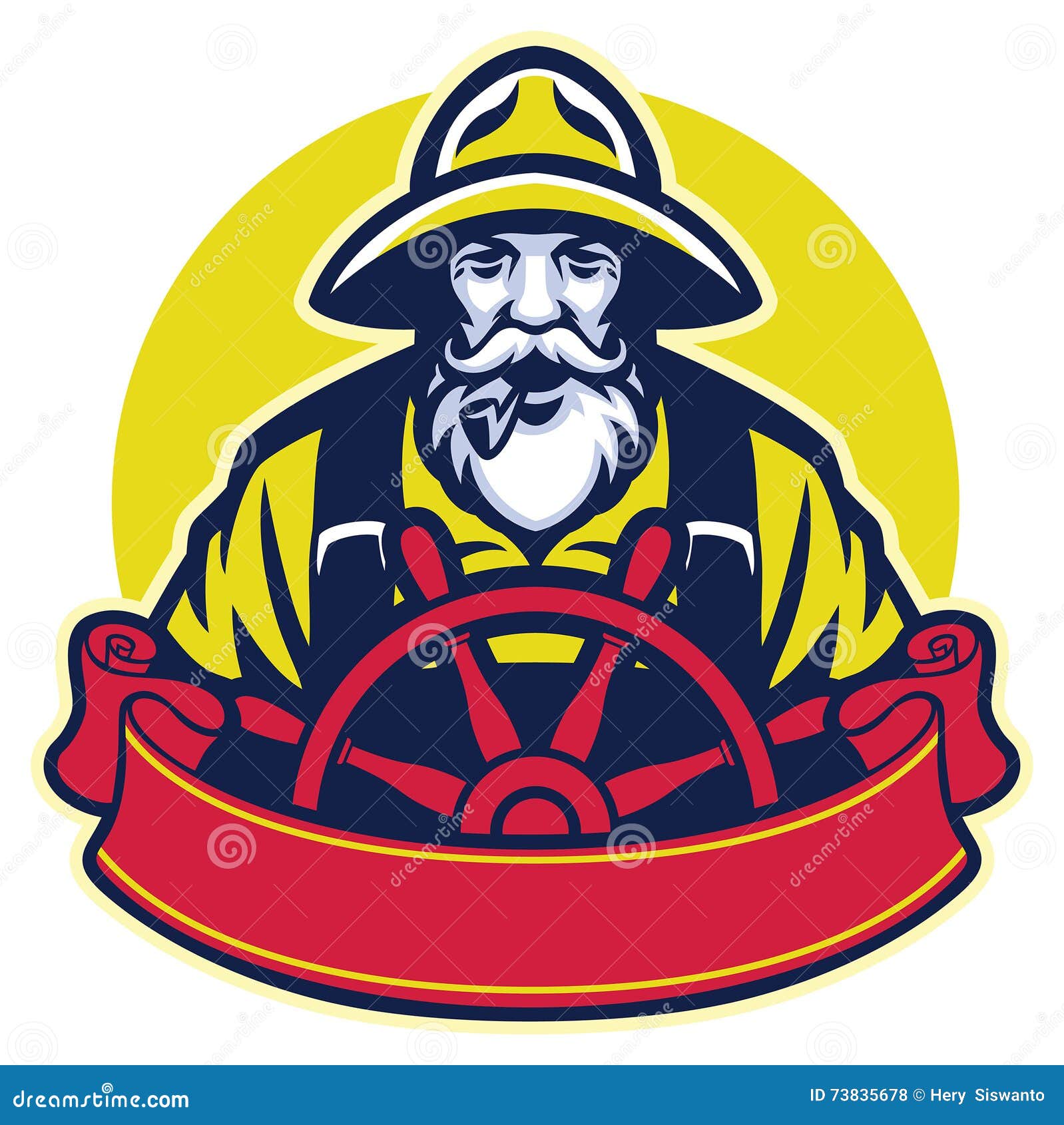 Oude Mensenvisser Die De Boot Sturen Vector Illustratie - Illustration ...