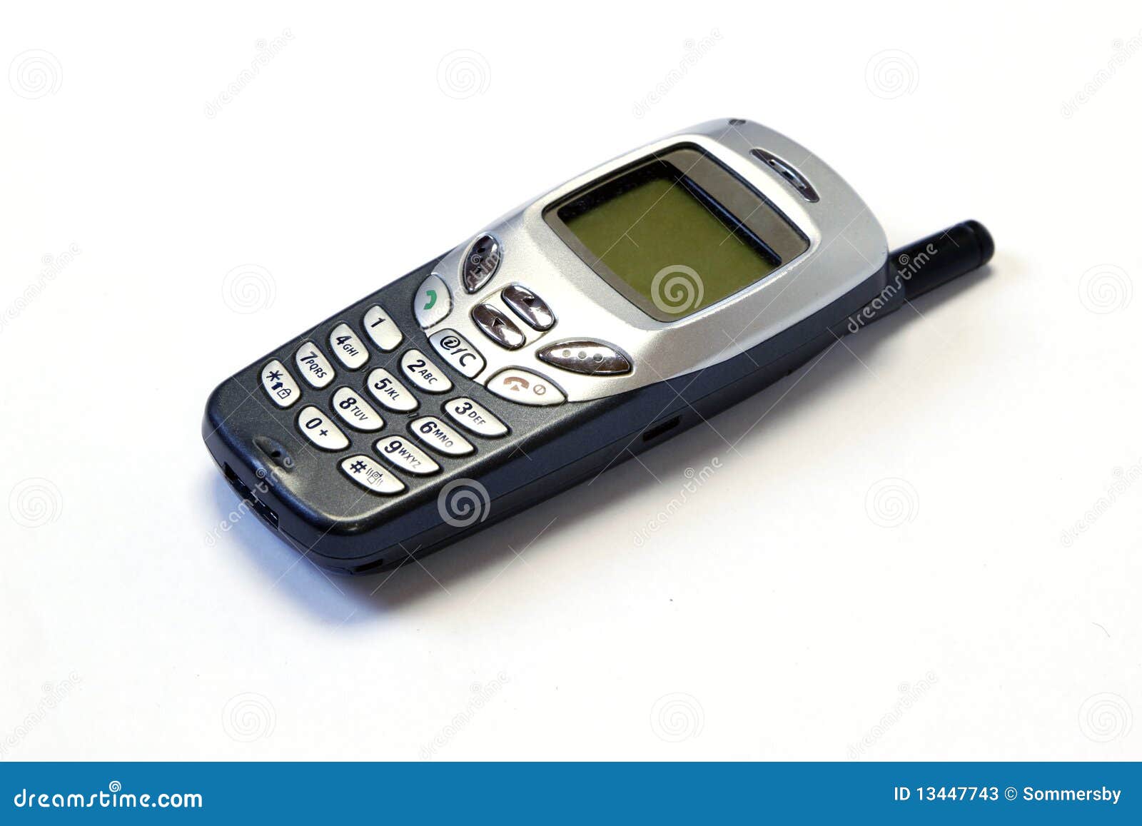 Oude mobiele telefoon stock afbeelding. Image of besnoeiing - 13447743