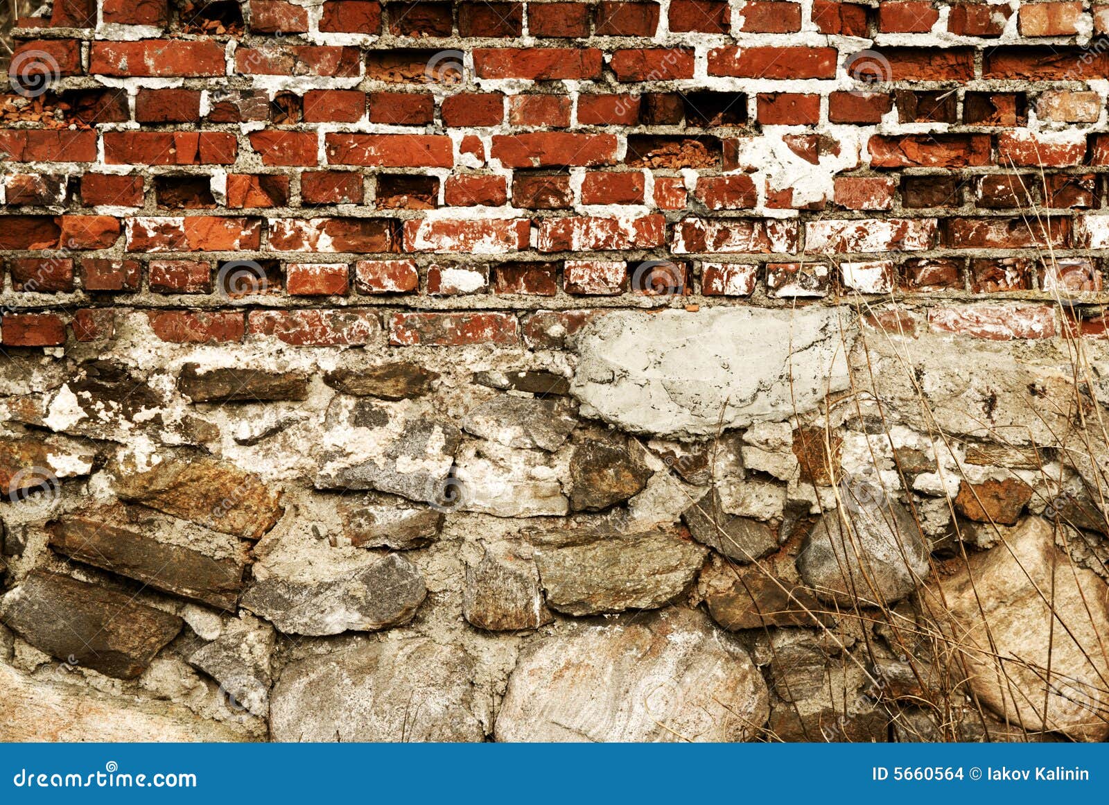 Oude muur stock foto. Image of ruïne, cement, onderbreking - 5660564