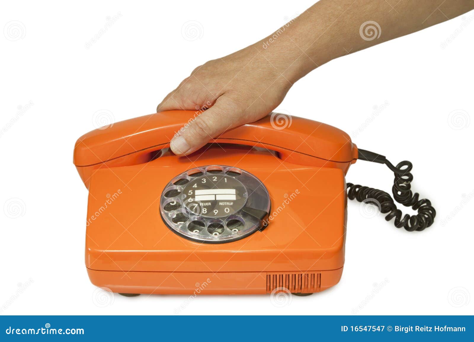 Oude oranje telefoon stock afbeelding. Image of gebruikt - 16547547