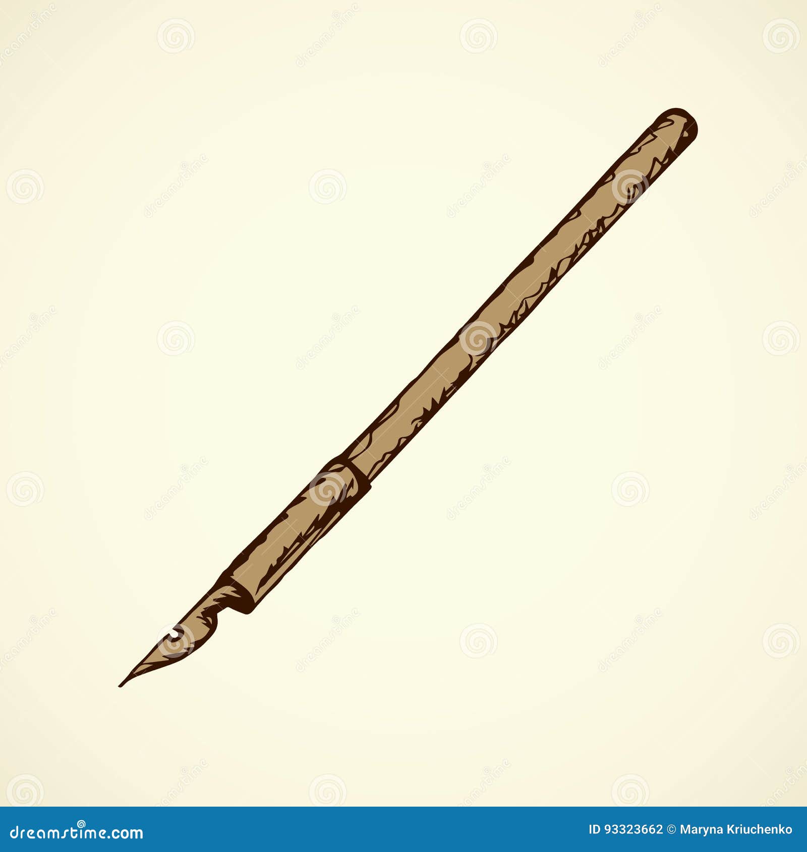 Oude pen Vector tekening vector illustratie. Illustration of ballpoint ...