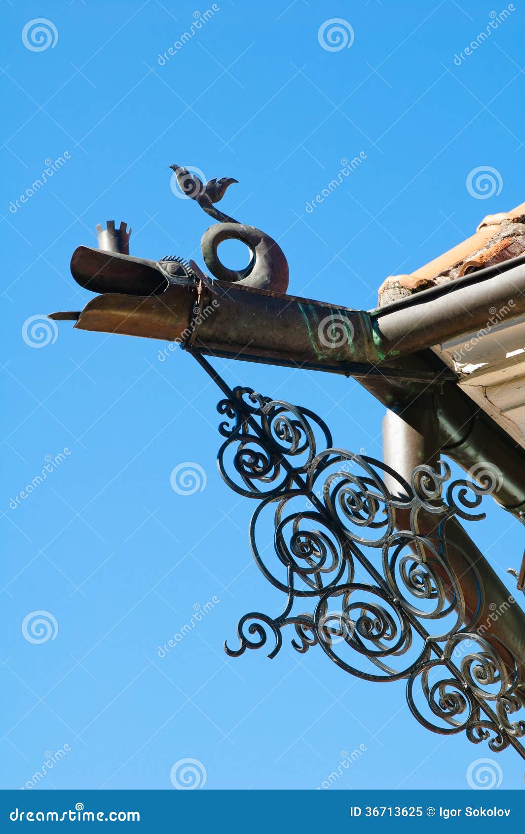 Oude Rioolbuis in De Vorm Van Een Draak Stock Afbeelding - Image of ...