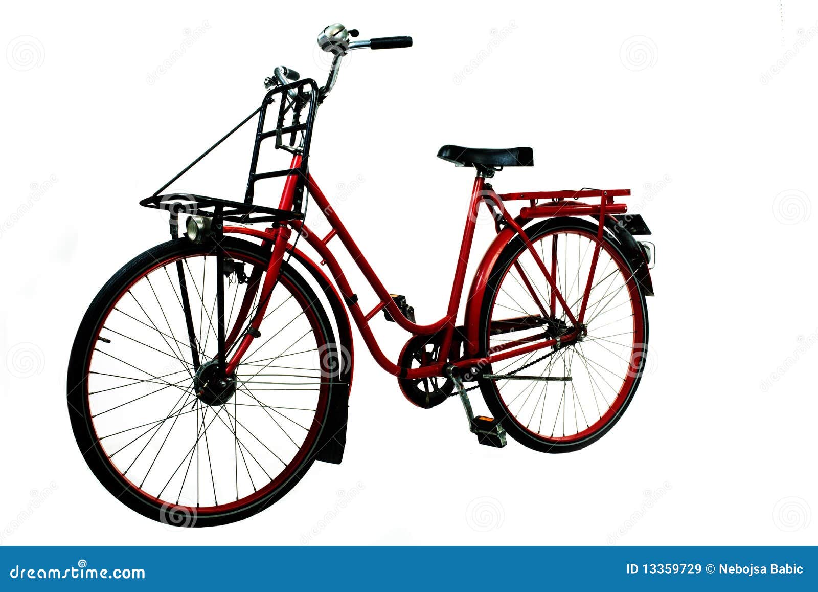 Oude rode fiets stock afbeelding. Image of wielen, rood - 13359729
