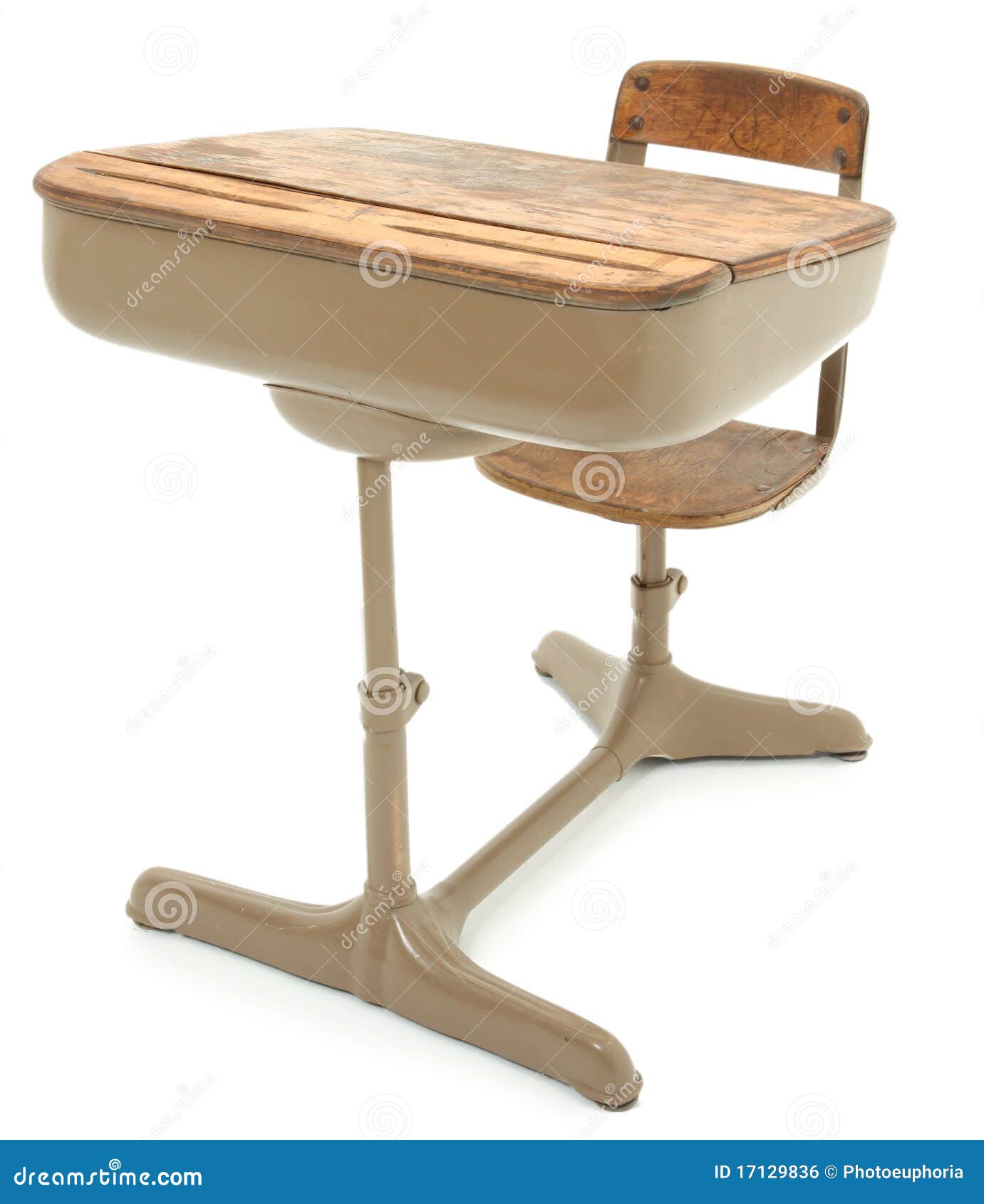 Oude Schoolbank stock foto. Image of zetel, één, antiquiteit - 17129836