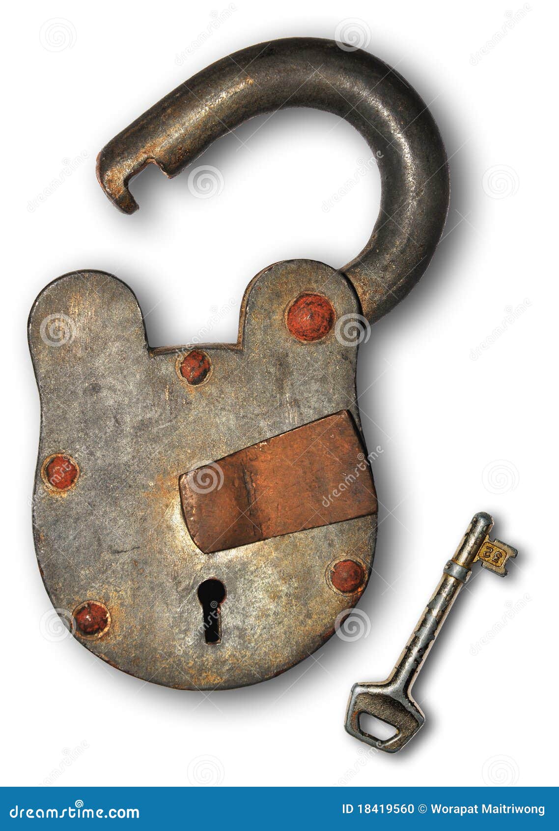 Oude slot en sleutel stock foto. Image of succes, landgoed - 18419560