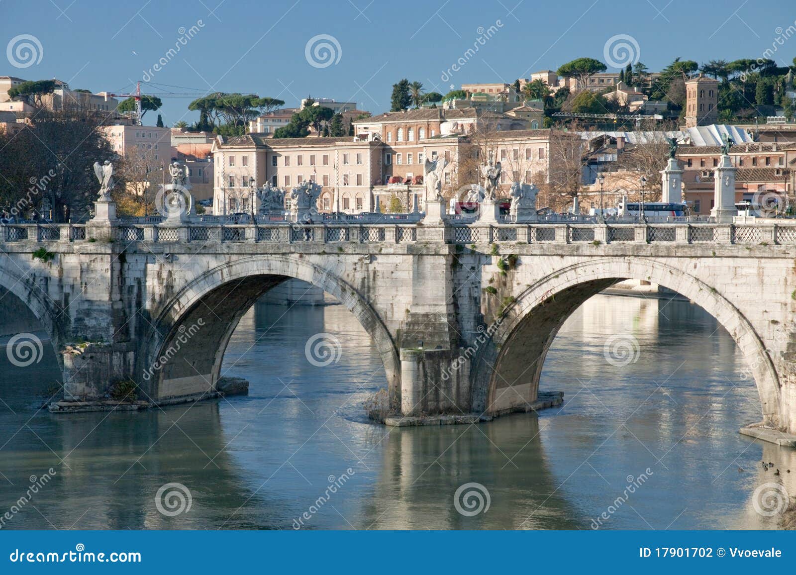 Oude Stad (Rome) Door Brug Op Tiber Stock Foto - Image of water ...