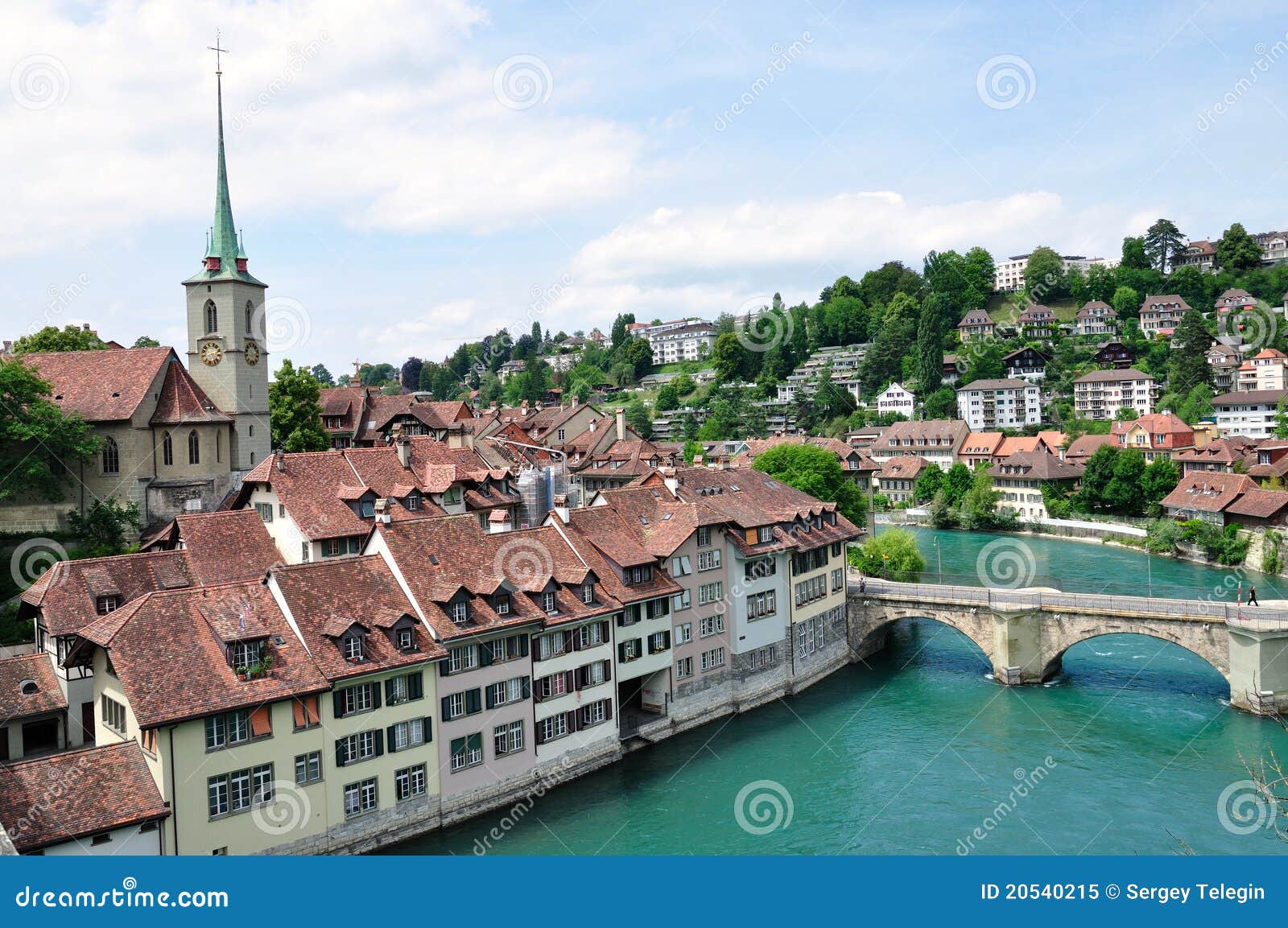 Oude Stad Van Bern, Zwitserland Stock Afbeelding - Image of waarneming ...