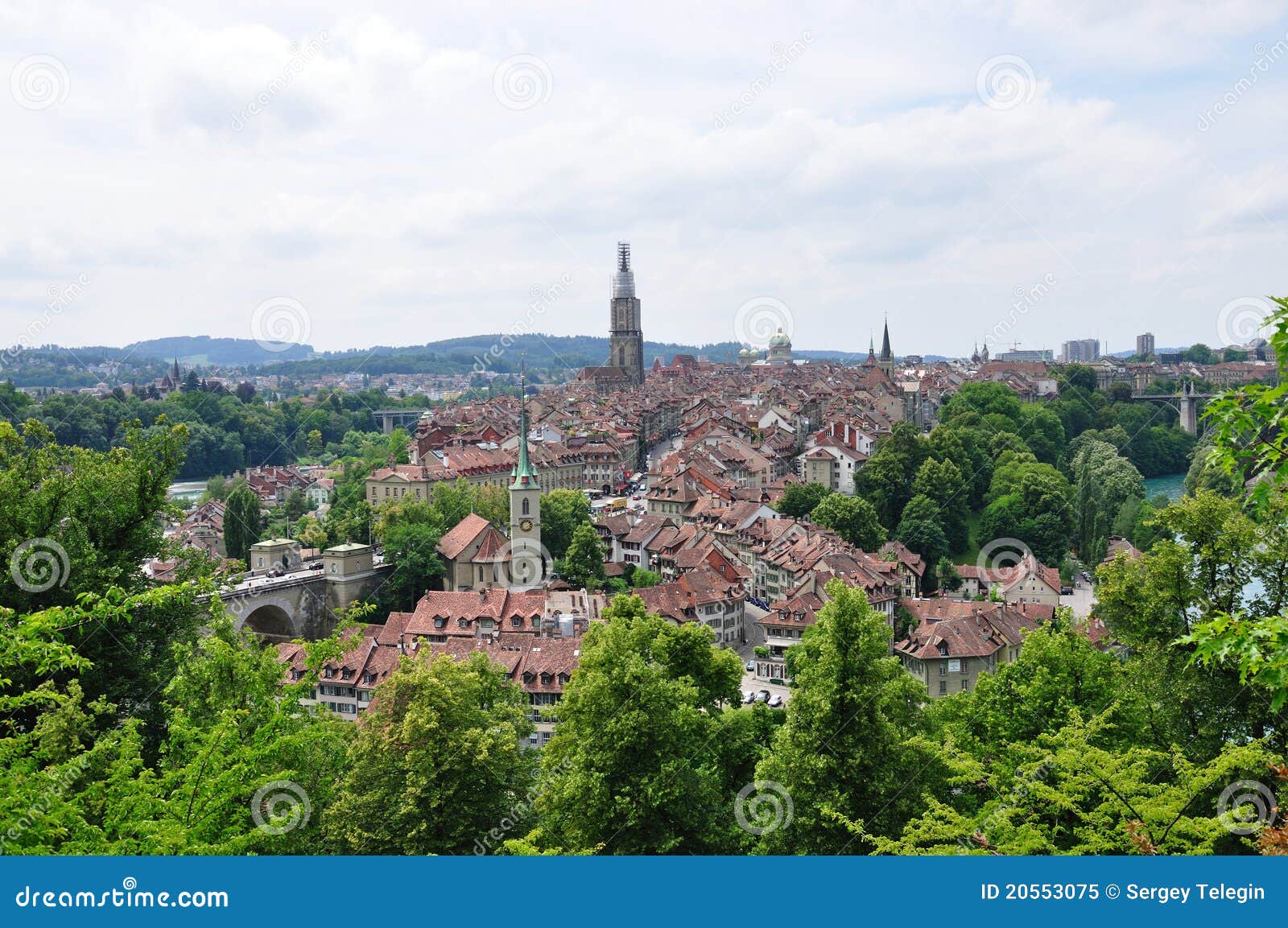 Oude Stad Van Bern, Zwitserland Stock Afbeelding - Image of waarneming ...