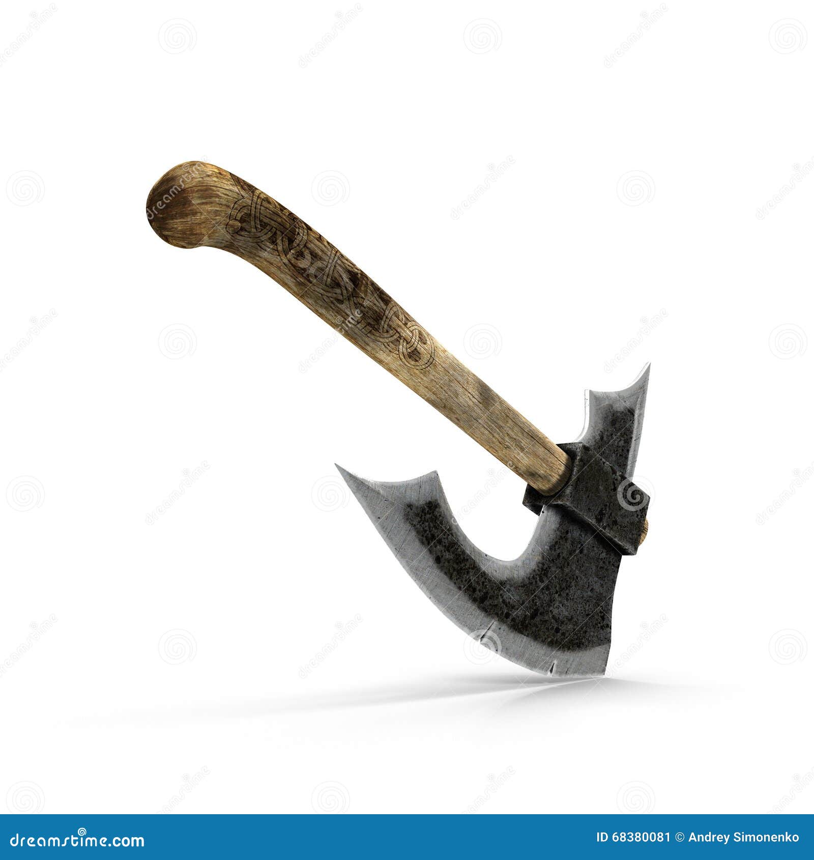 Oude strijdbijl op wit stock afbeelding. Image of bijl - 68380081