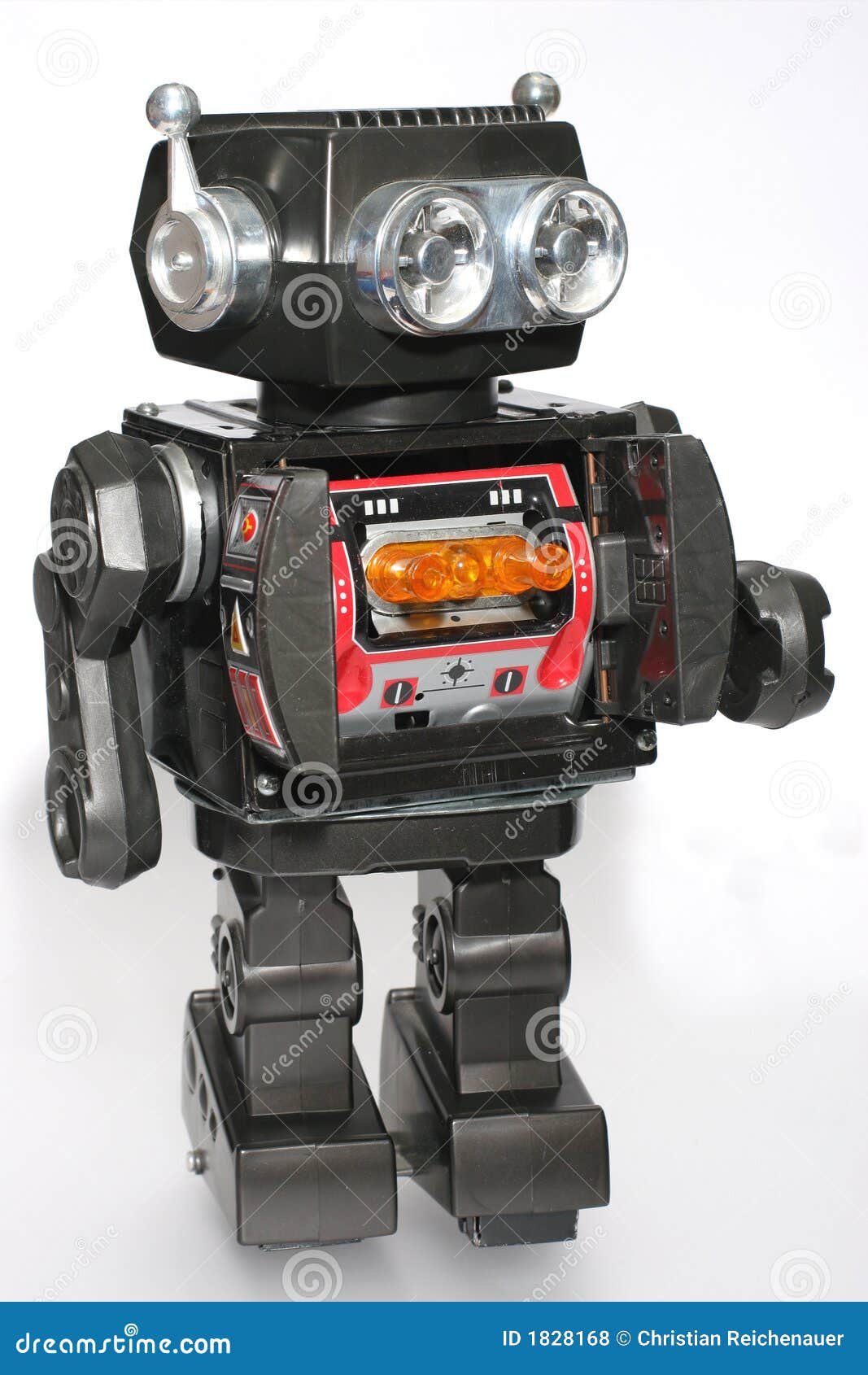 Oude Stuk Speelgoed Tinrobot #4 Stock Foto - Image of toekomst ...