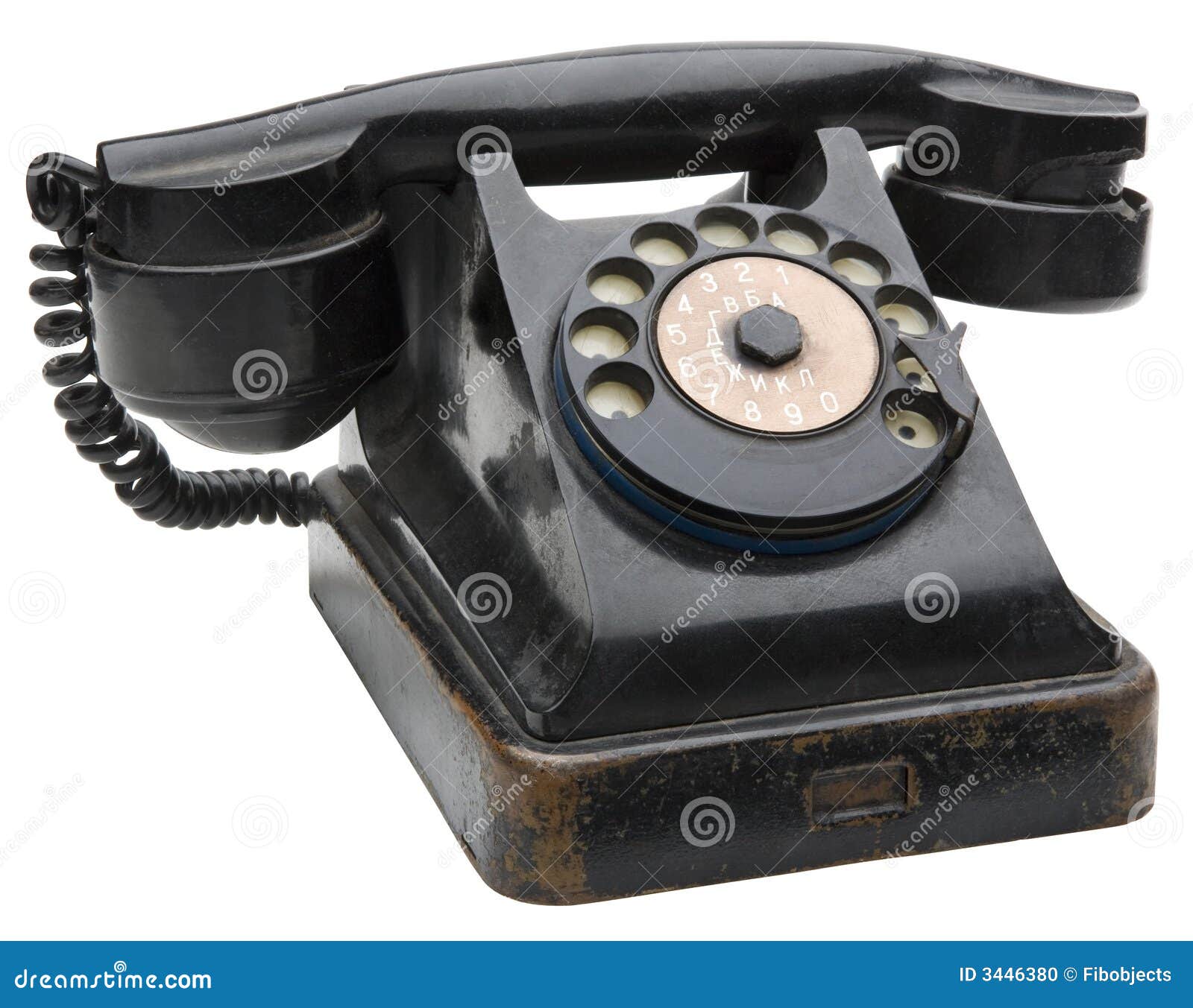 Oude Telefoon stock foto. Image of zwart, retro, bespreek - 3446380