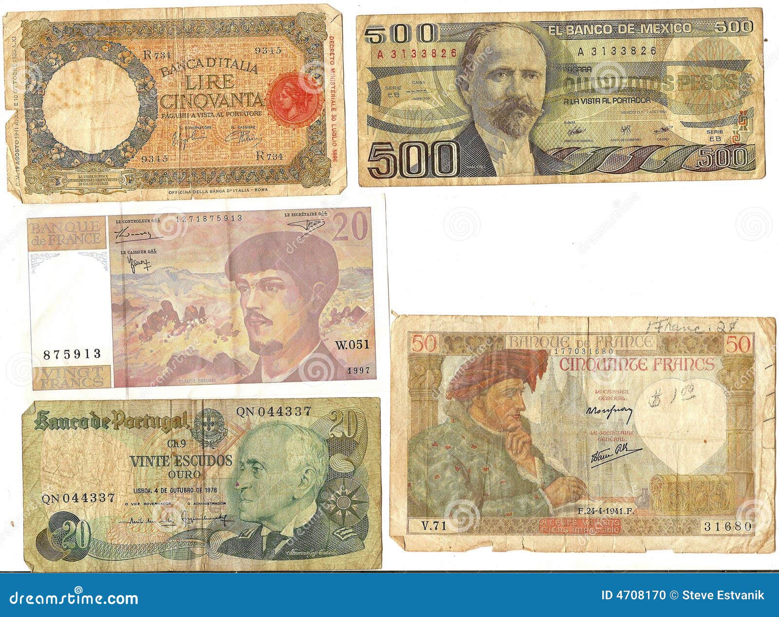 Oude vreemde valuta stock foto. Image of benamingen, kleurrijk - 4708170