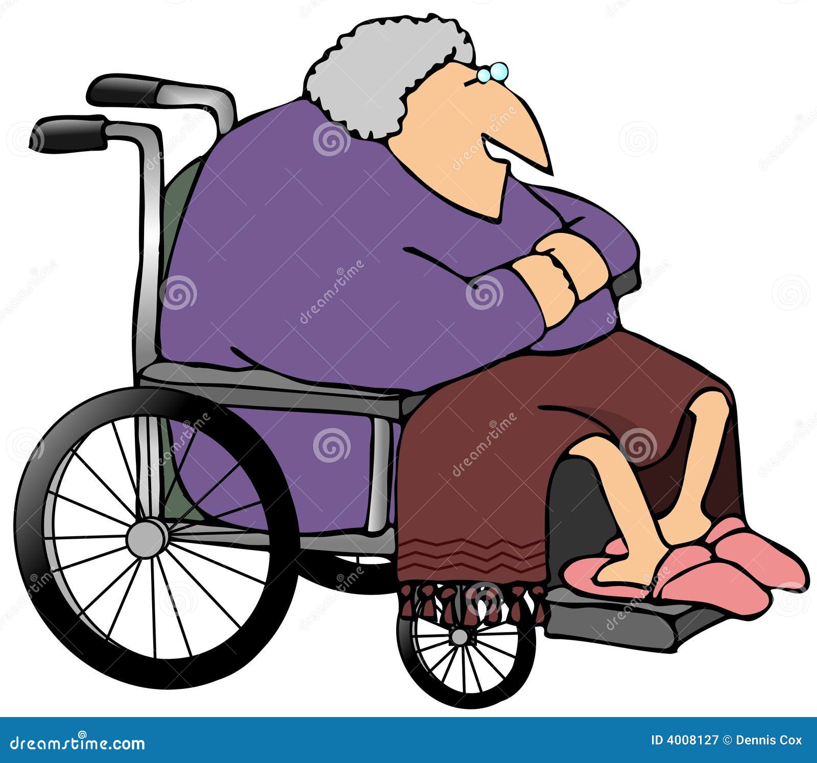 Oude Vrouw in een Rolstoel stock illustratie. Illustration of ...