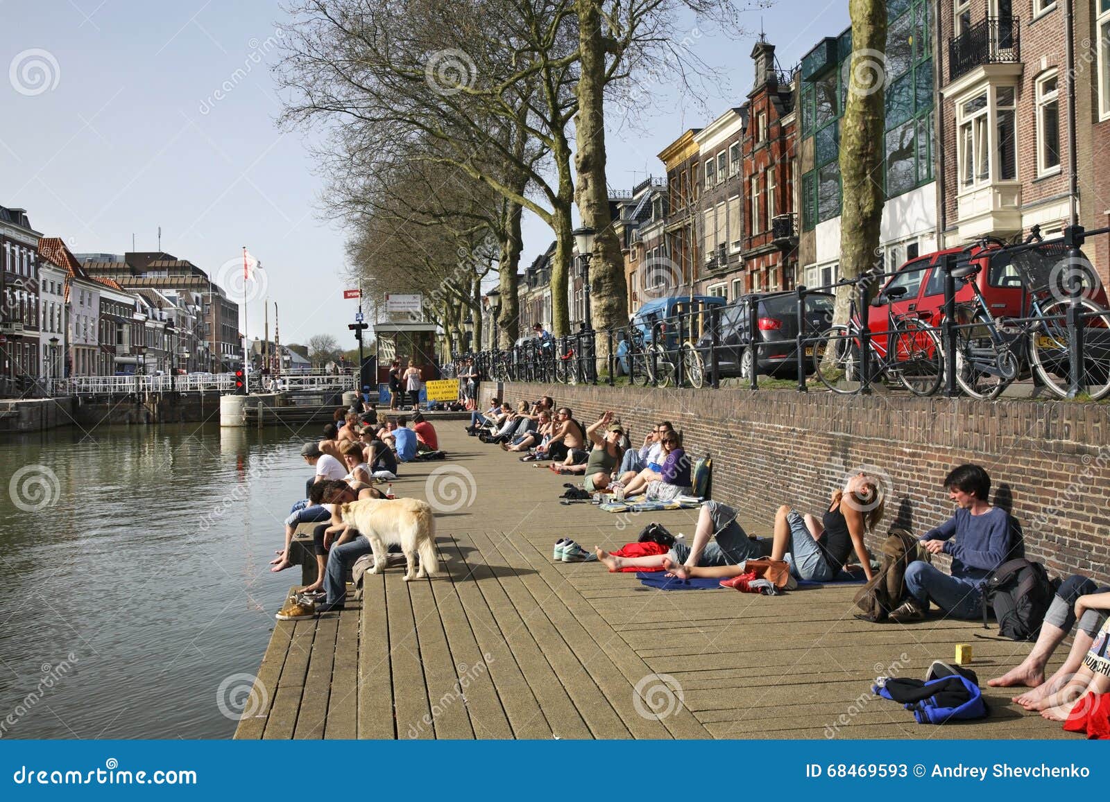 Oudegracht in Utrecht Town. Netherlands Editorial Stock Photo - Image ...