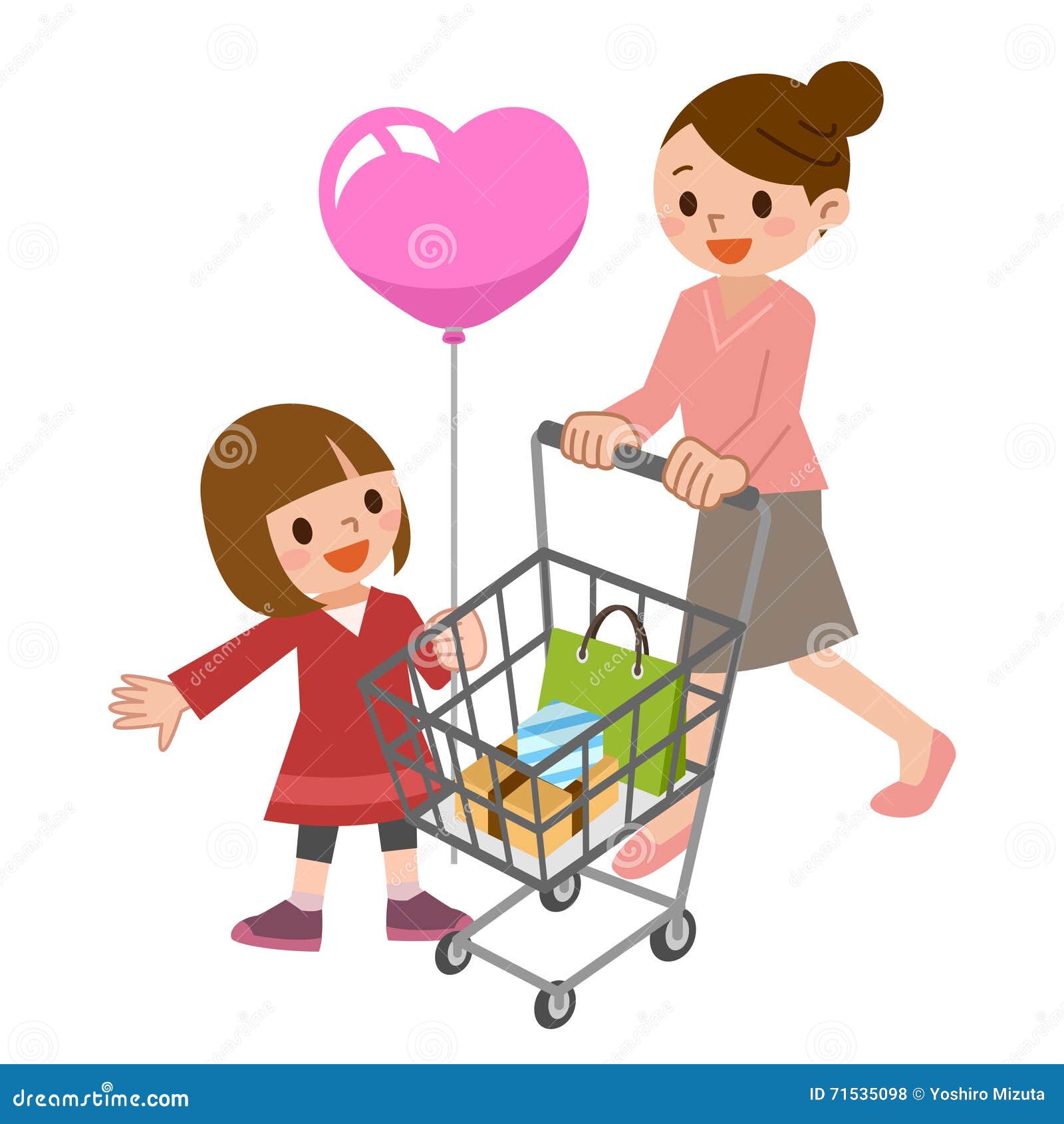 Ouder-kind Terwijl Het Winkelen Vector Illustratie - Illustration of ...