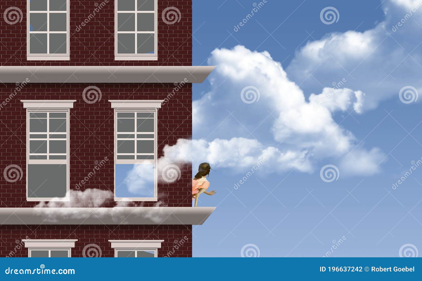 Ouds Roll in and Hover Around a Woman on the Ledge of an Apartment ...