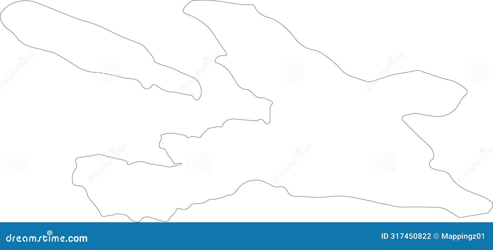 Ouest Haiti outline map stock illustration. Illustration of line ...