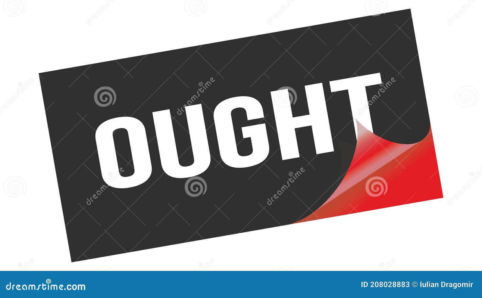 OUGHT Text on Black Red Sticker Stamp Stock Illustration - Illustration ...