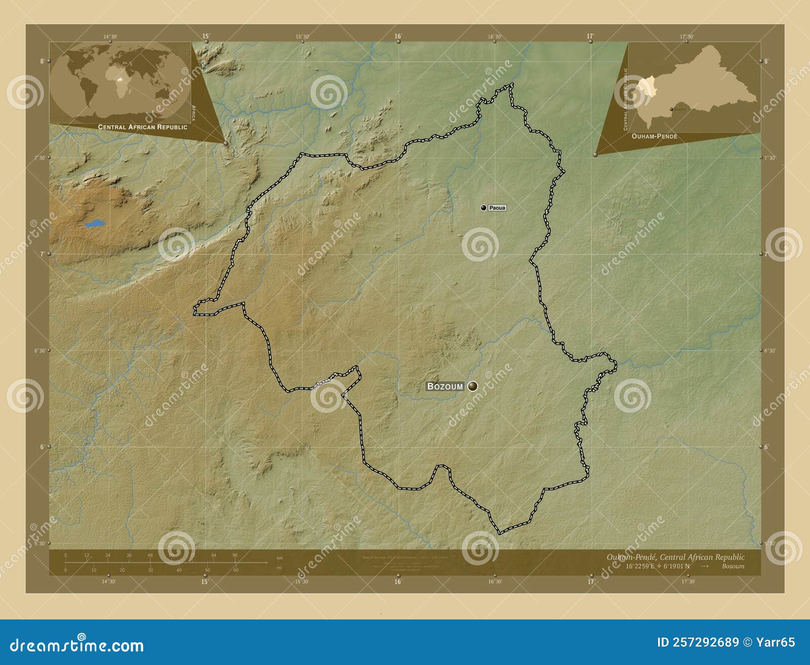 Ouham-Pende, Central African Republic. Physical. Labelled Points of ...