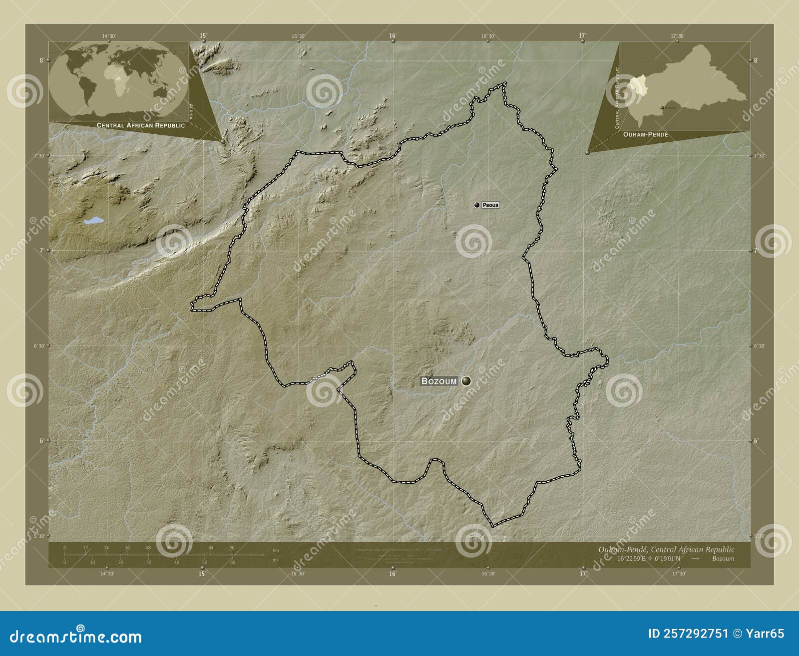 Ouham-Pende, Central African Republic. Wiki. Labelled Points of Cities ...