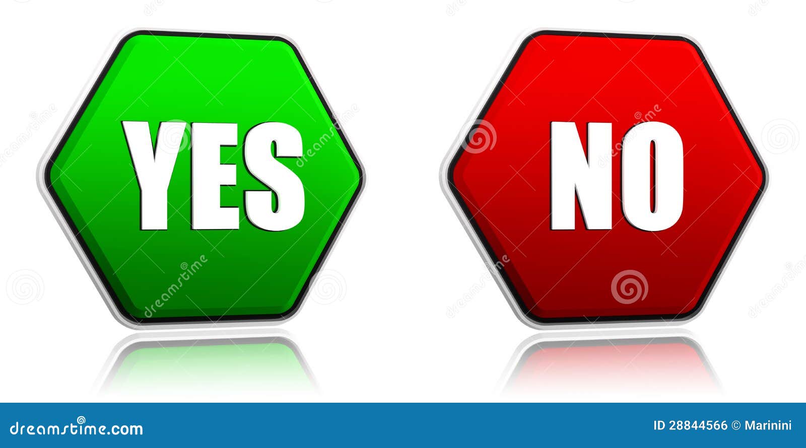 Oui Et Non Dans Des Boutons D'hexagone Illustration Stock ...