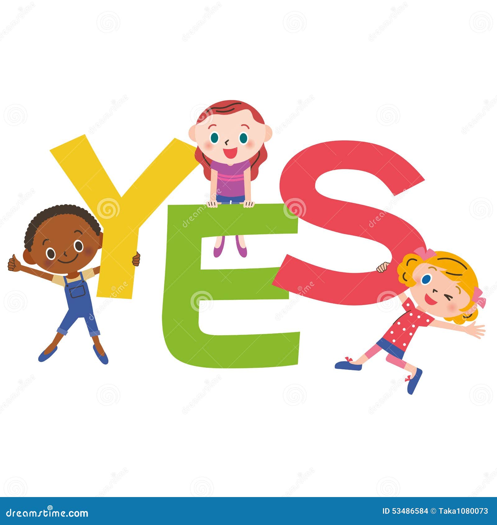 OUI lettre et enfants illustration de vecteur. Illustration du ...
