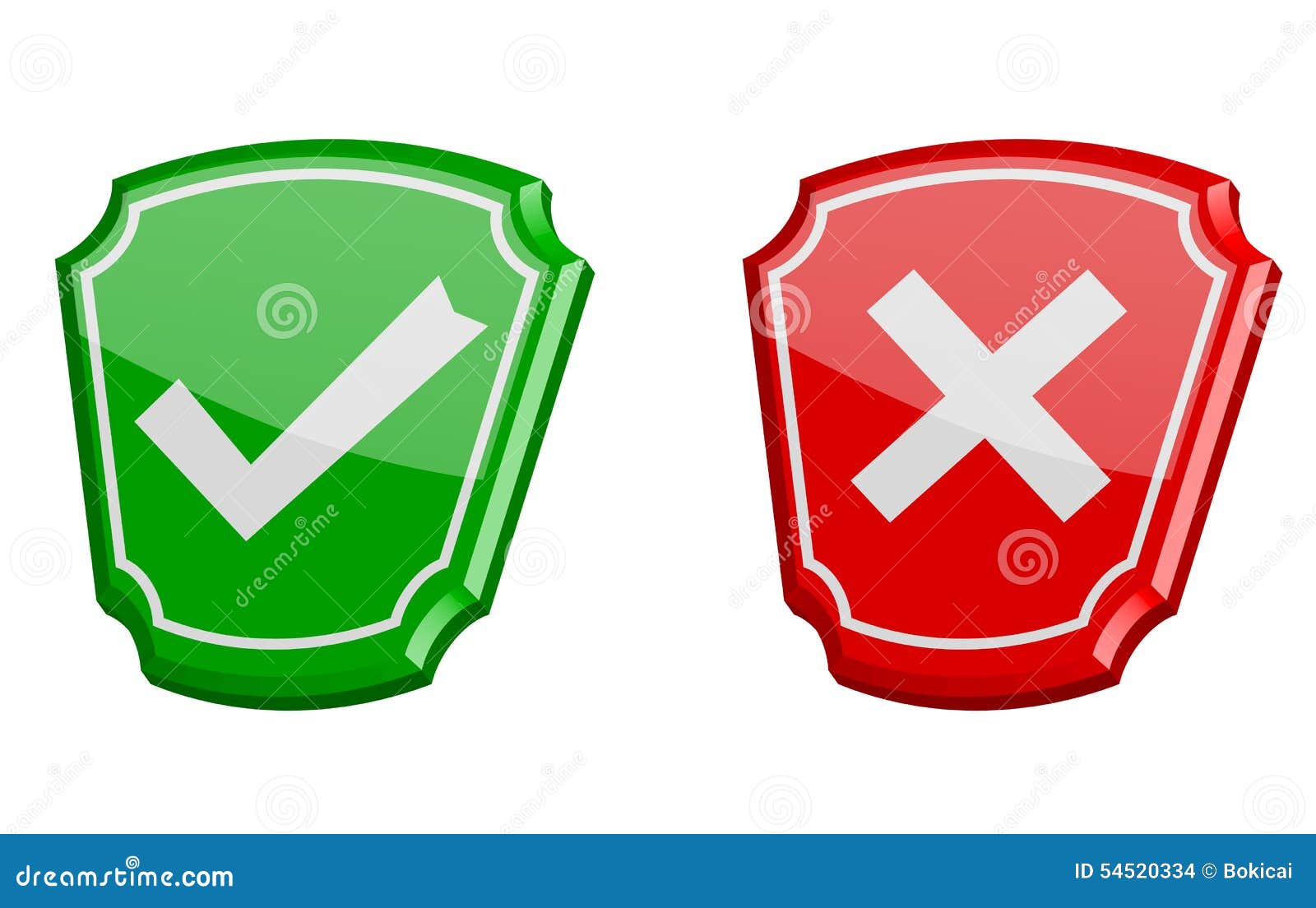 Oui ou non icônes 3d illustration stock. Illustration du annulation ...