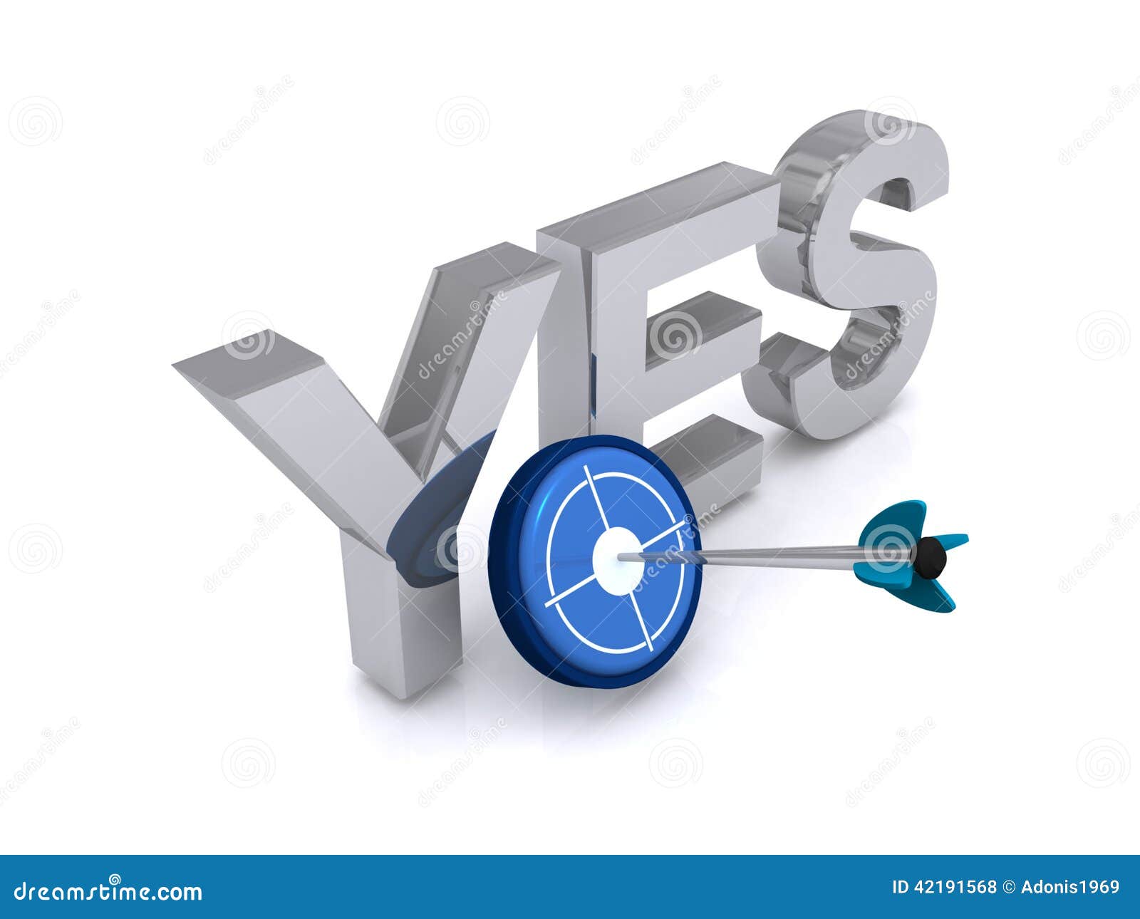 Oui signe avec une cible illustration stock. Illustration du affaires ...