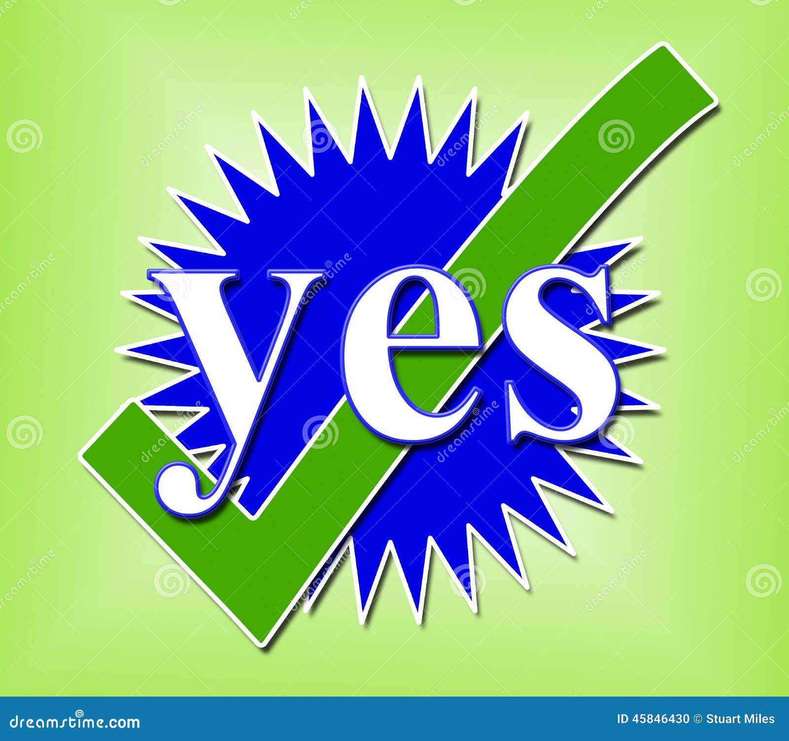 Oui Tick Shows All Right and O K Illustration Stock - Illustration of ...