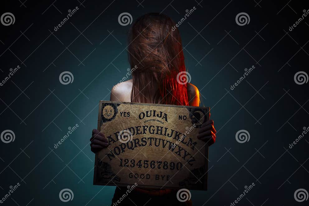 Ouija Board For Divination Girl Holding A Ouija Board Woman With Long