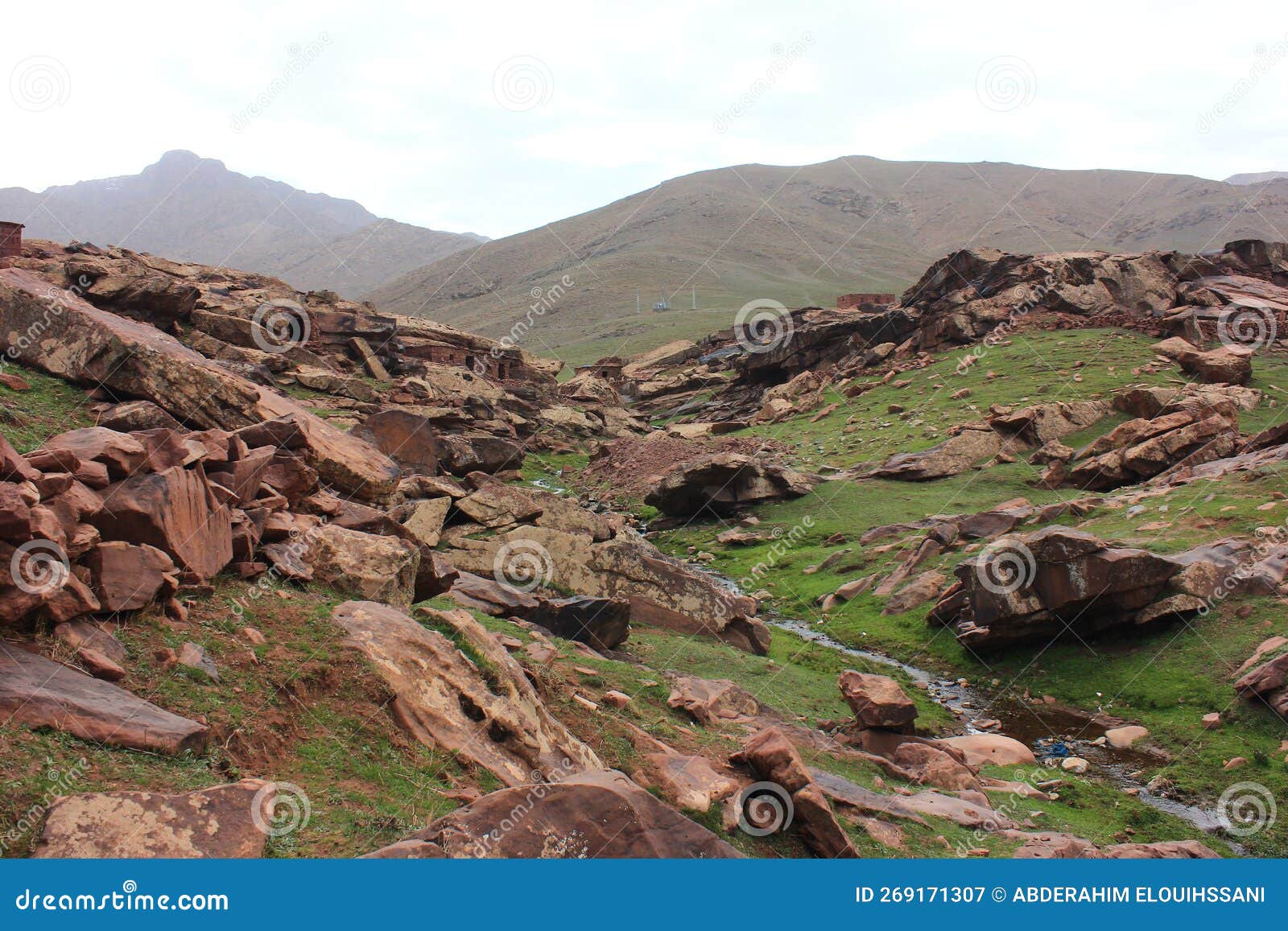 Oukaimeden, Shepherds Huts among Mountains and Green Plains in Autumn ...