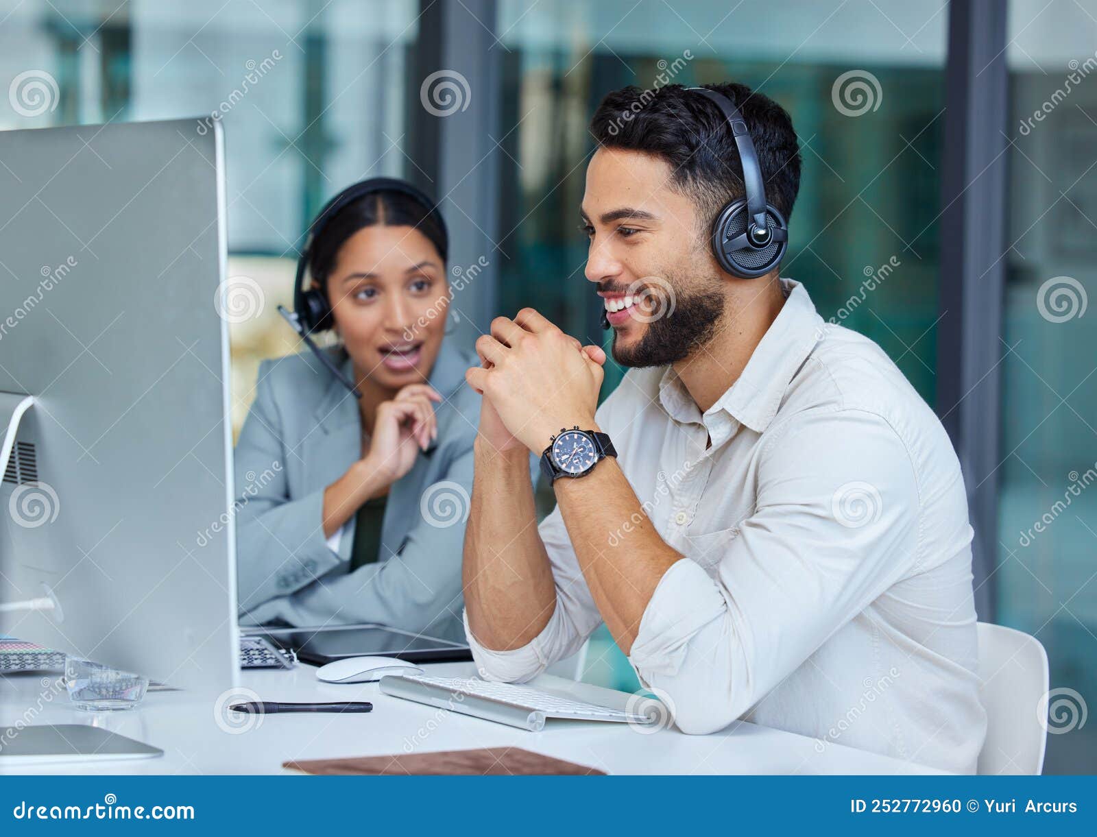 Our Agents Can Solve Any Problem that Comes Up. Two Businesspeople ...