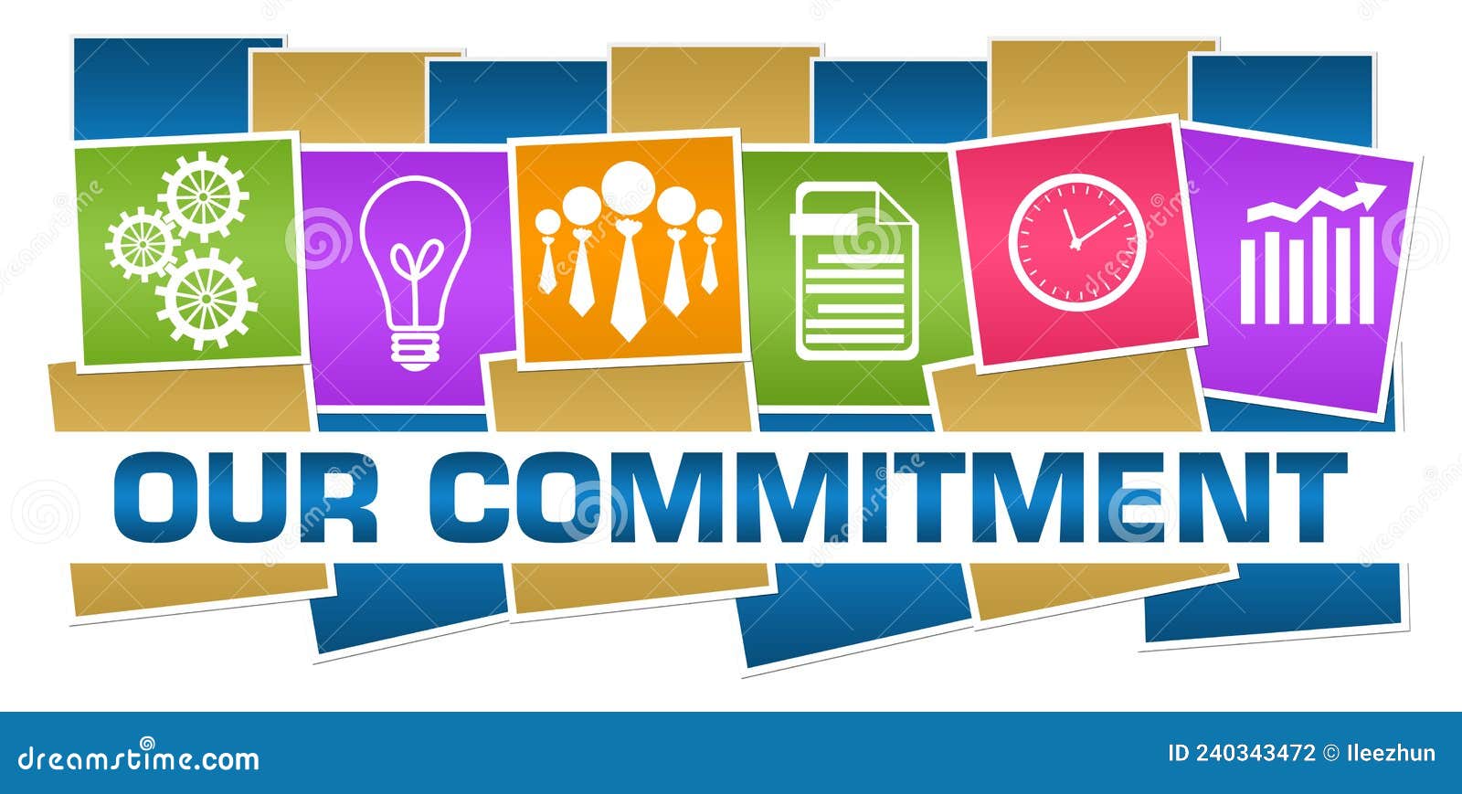 Our Commitment Business Symbols Colorful Horizontal Boxes Stock ...