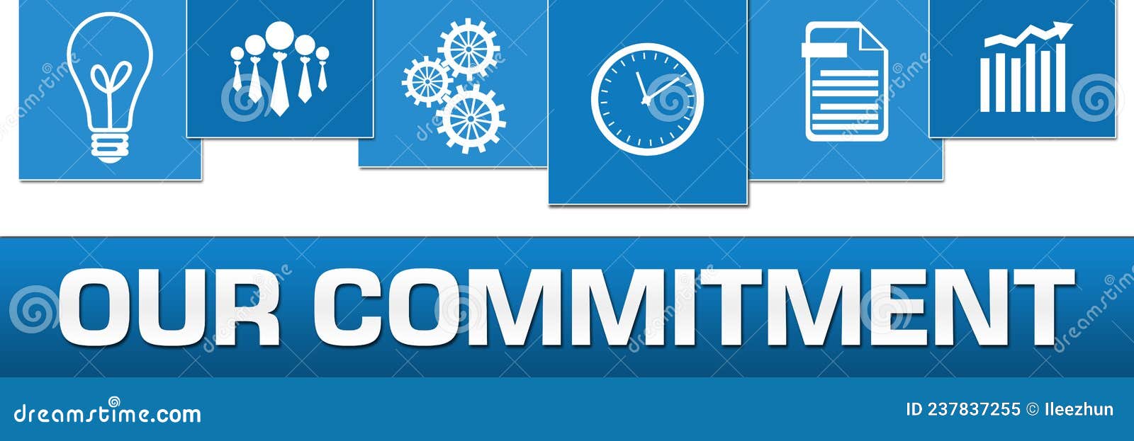 Our Commitment Business Symbols Blue on Top Horizontal Stock ...