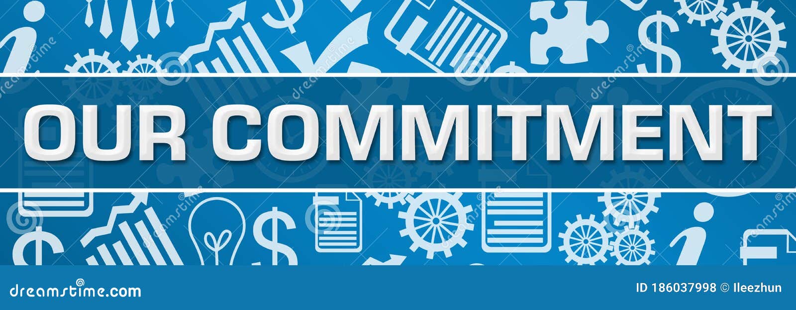 Our Commitment Business Symbols Texture Blue Horizontal Stock ...